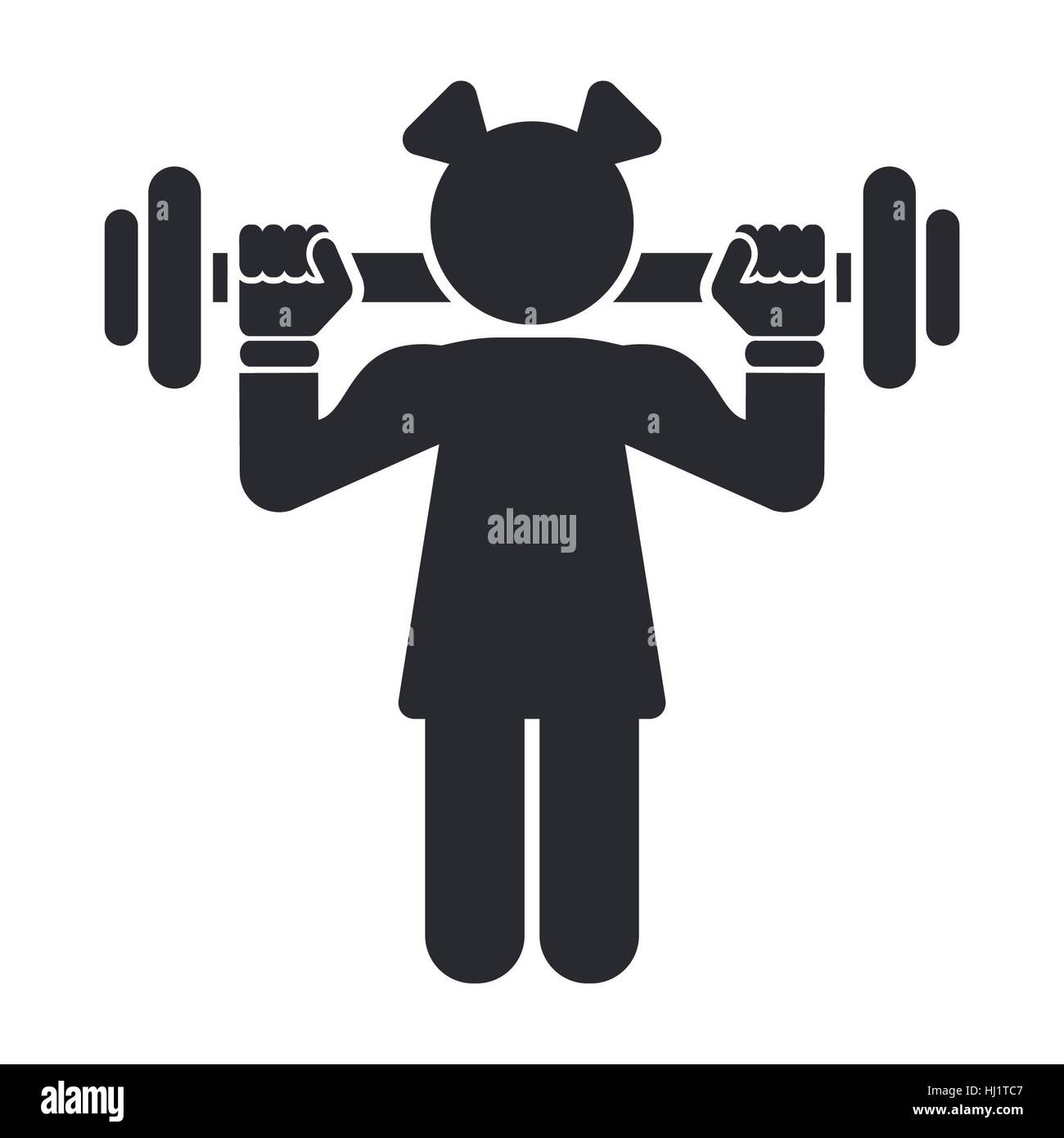 Vector illustration of single isolated female gym icon Stock Photo - Alamy