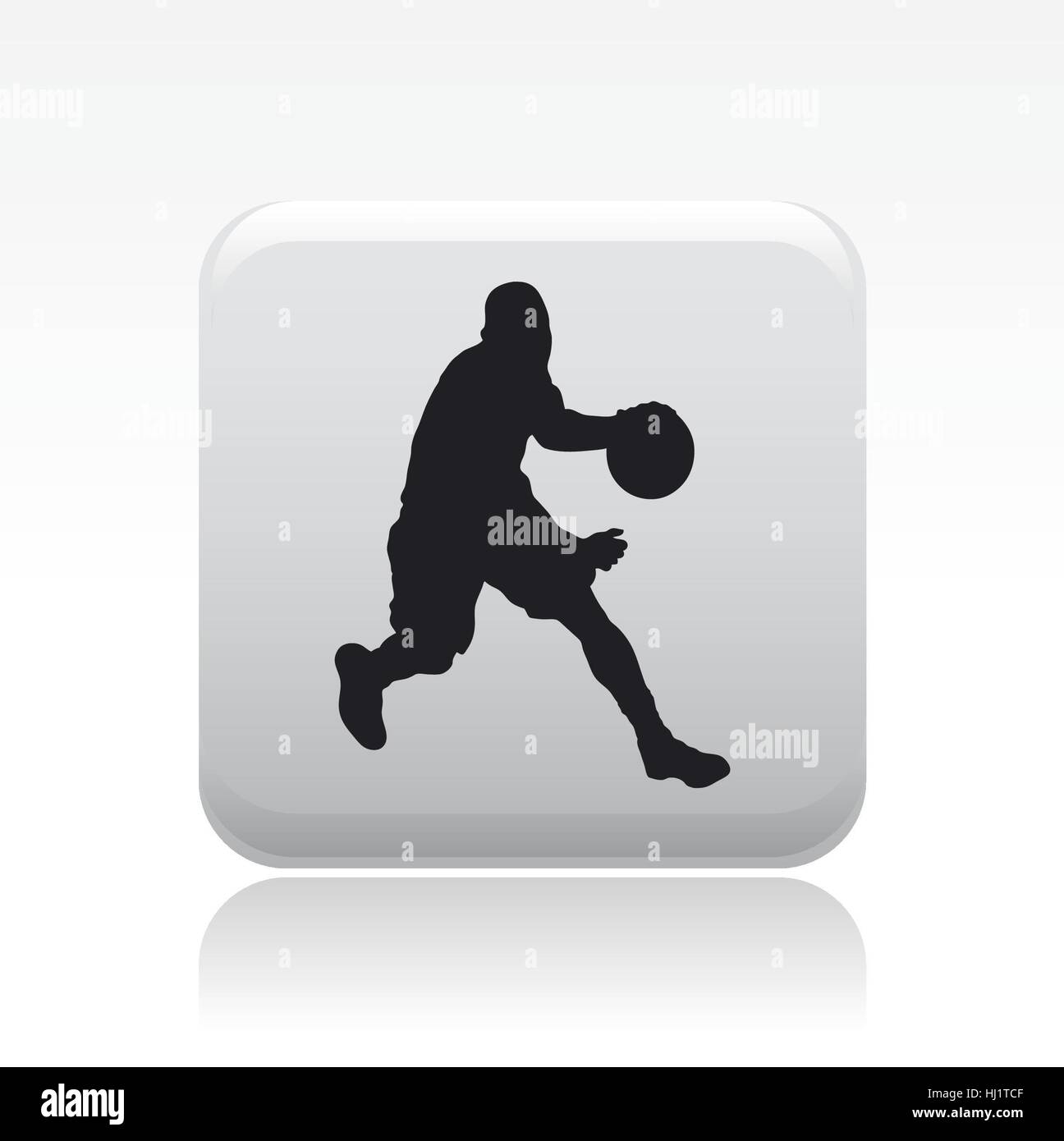 Vector illustration of single isolated basketball player icon Stock ...