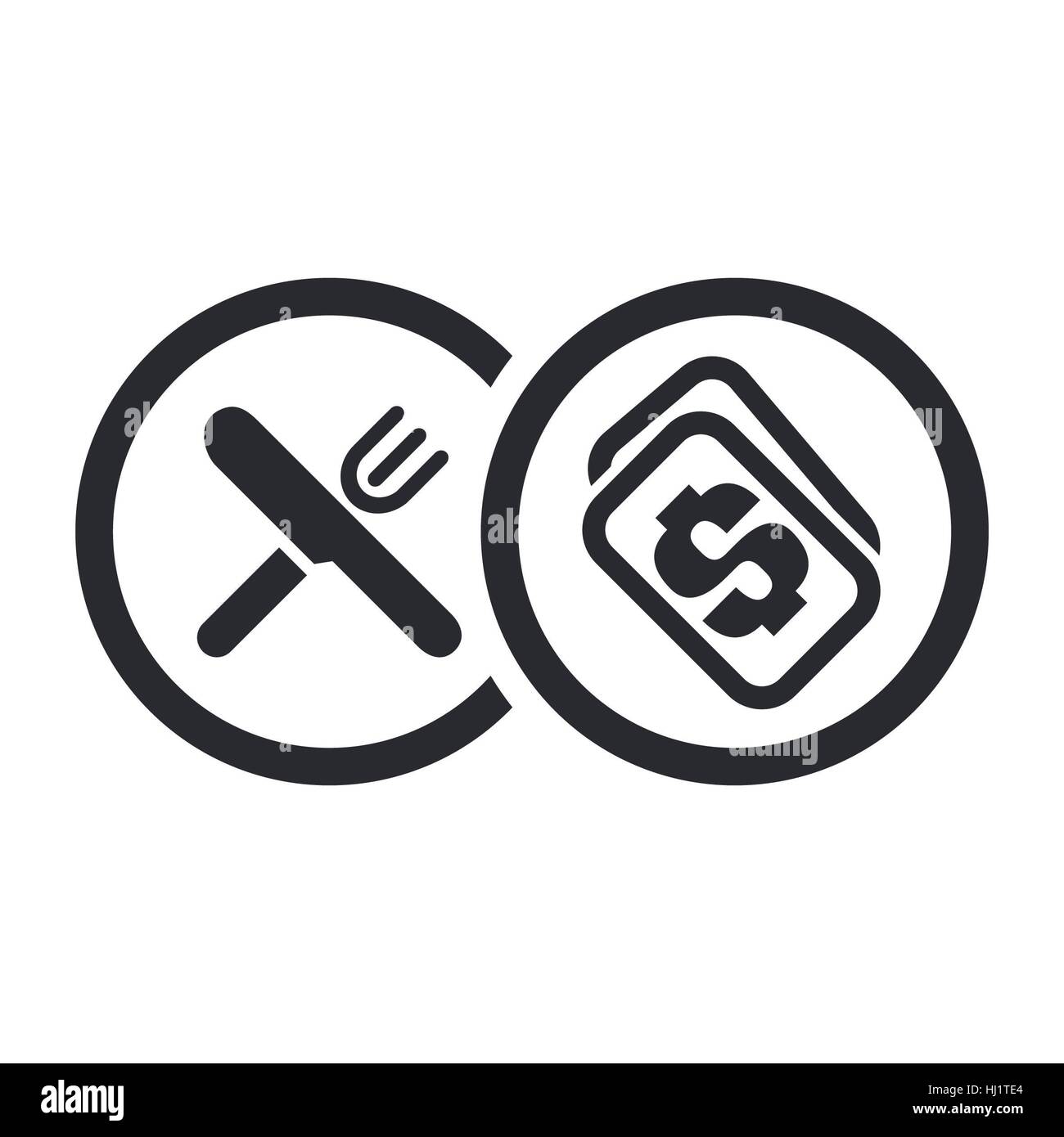 Vector illustration of single isolated food price icon Stock Photo - Alamy