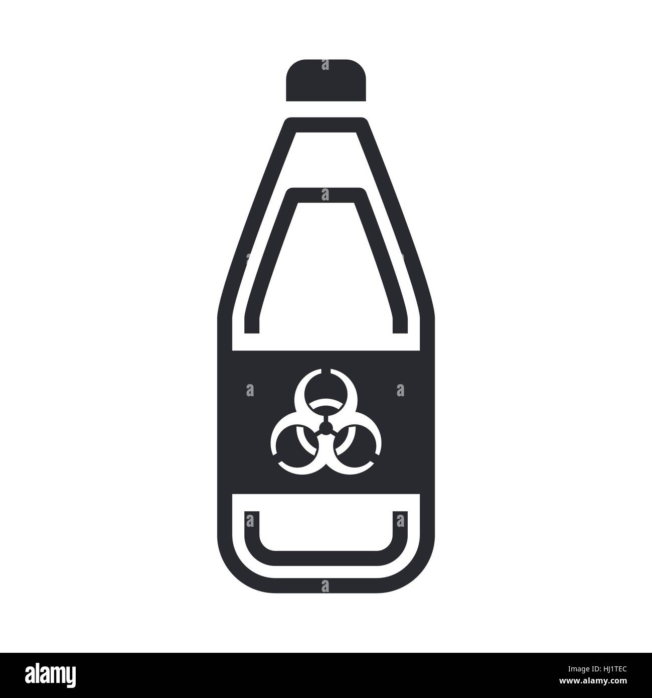 Vector illustration of single isolated dangerous bottle icon Stock ...
