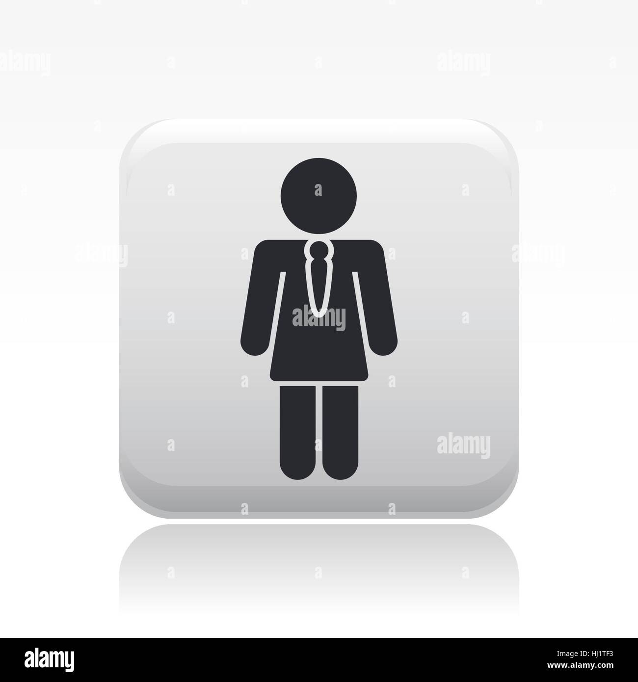 Vector illustration of single isolated girl icon Stock Photo - Alamy