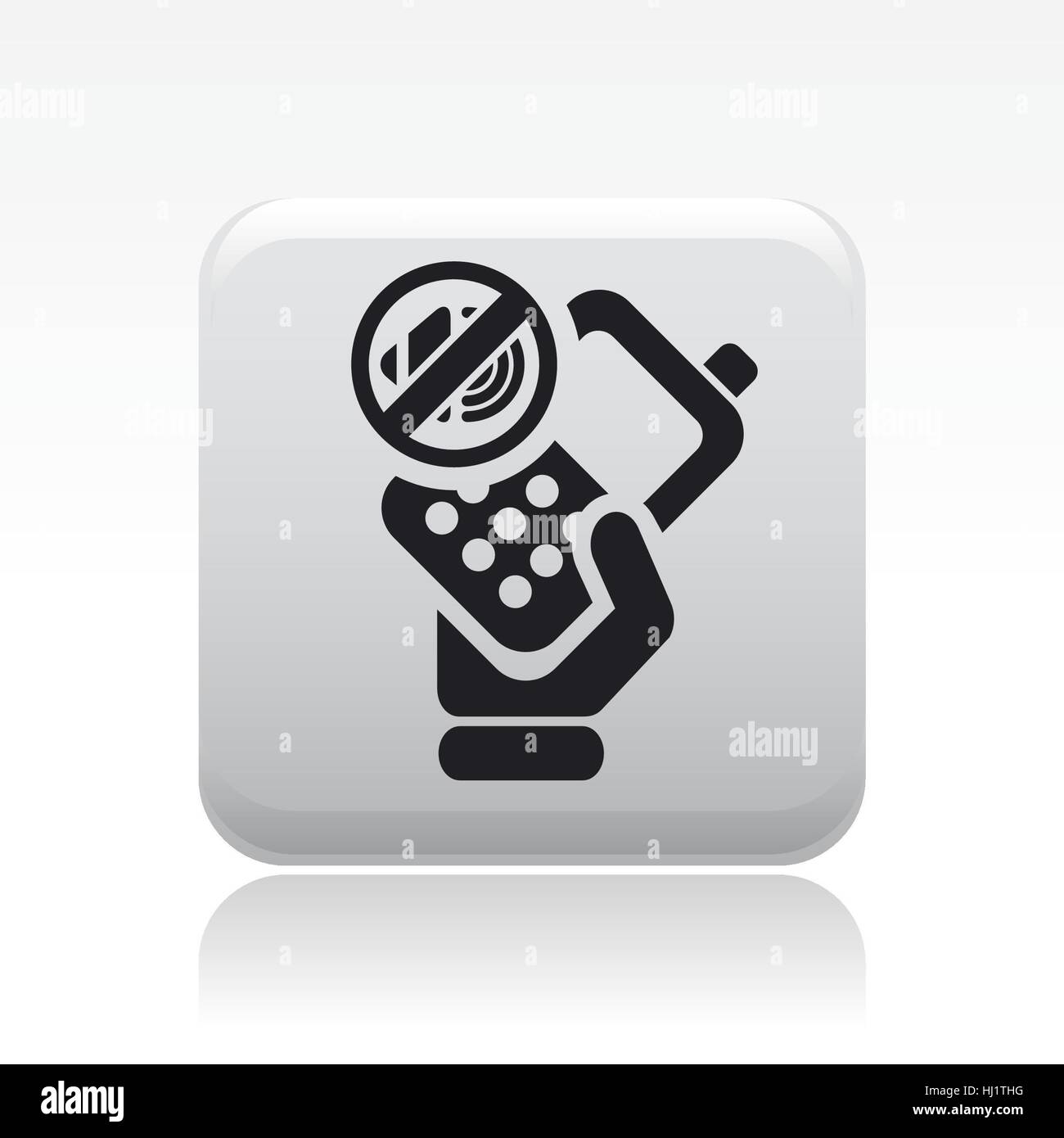 Vector illustration of single isolated mute phone icon Stock Photo - Alamy