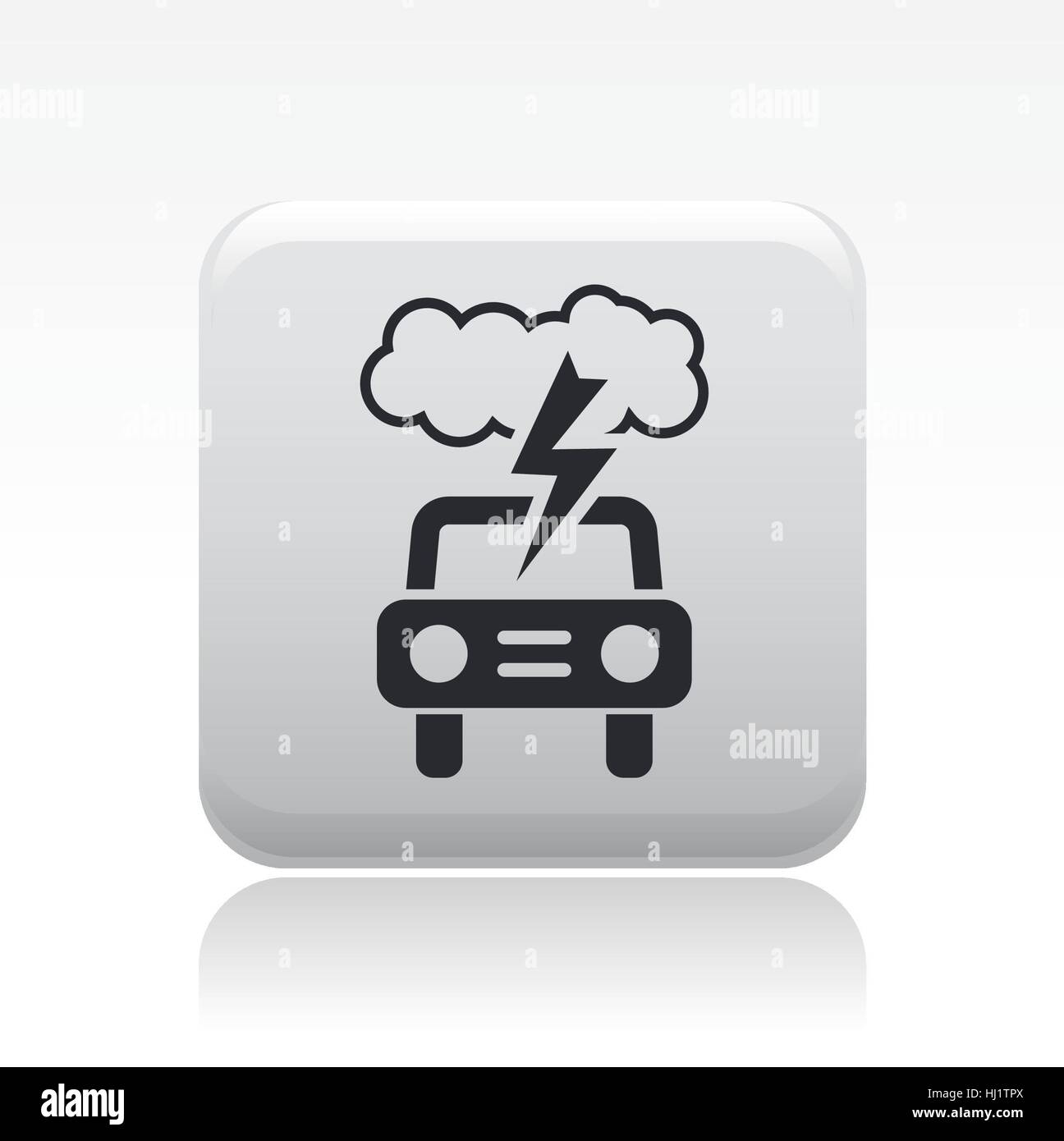 Vector illustration of single isolated danger car icon Stock Photo - Alamy