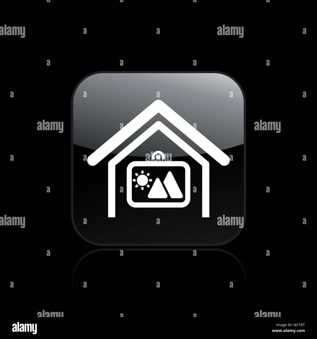 Vector illustration of single isolated home square icon Stock Photo - Alamy