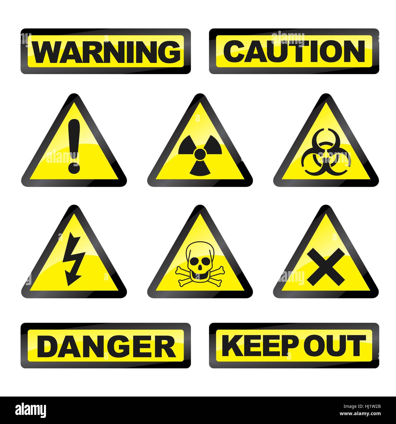 Vector illustration of single isolated danger industry icons Stock ...