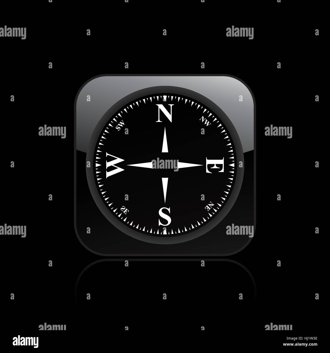 Vector illustration of single isolated compass icon Stock Photo - Alamy