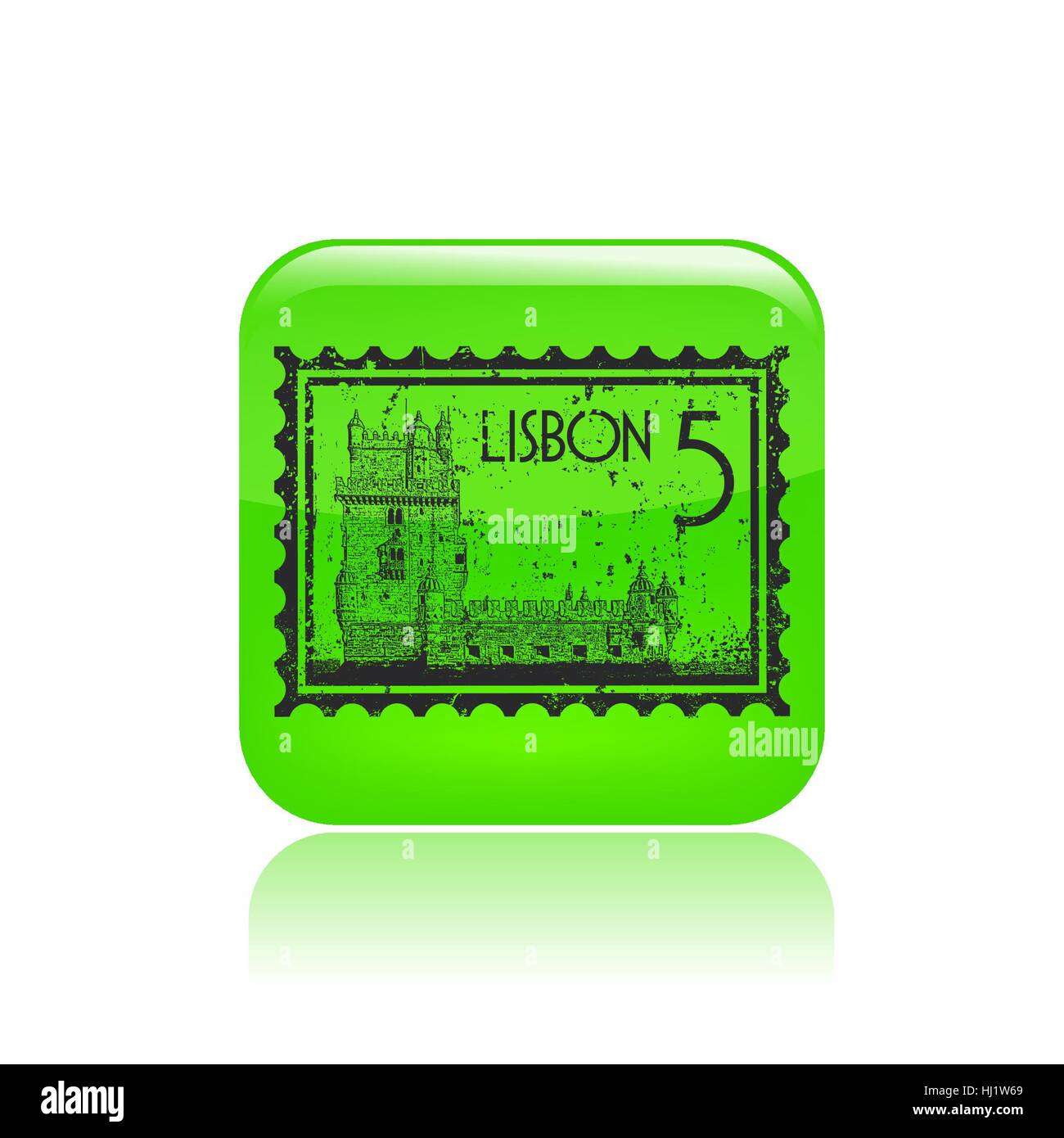 Vector illustration of single isolated Lisbon icon Stock Photo - Alamy