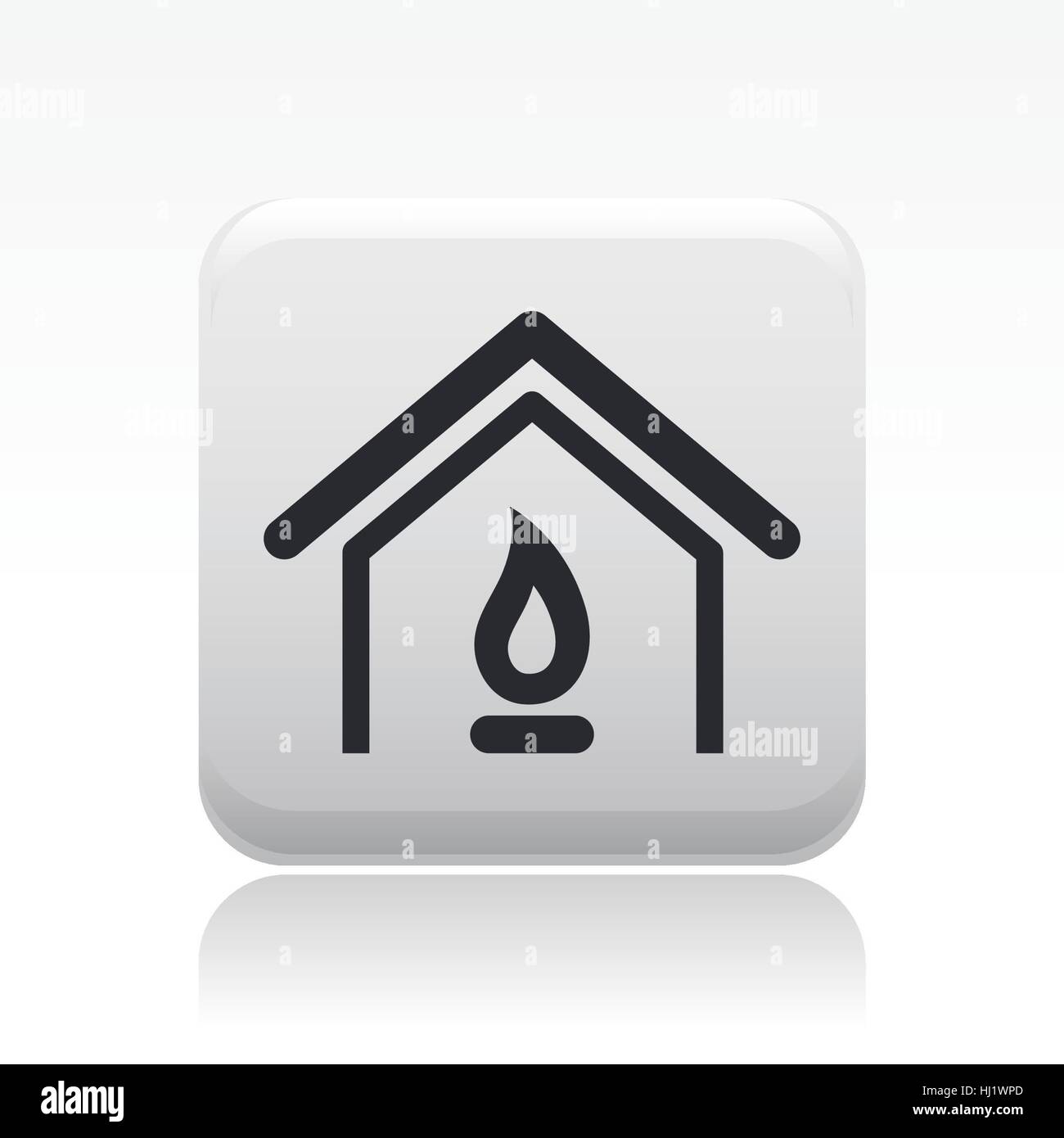 Vector illustration of single isolated fire home icon Stock Photo - Alamy