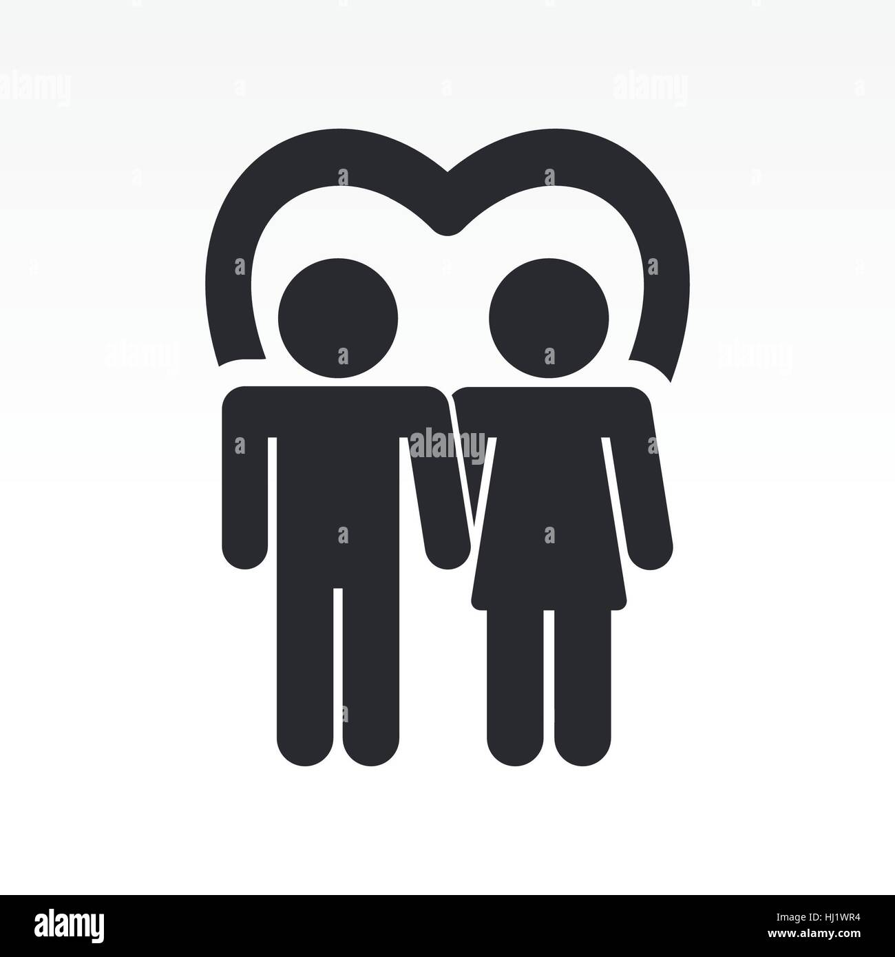Vector illustration of single isolated lovers icon Stock Photo - Alamy