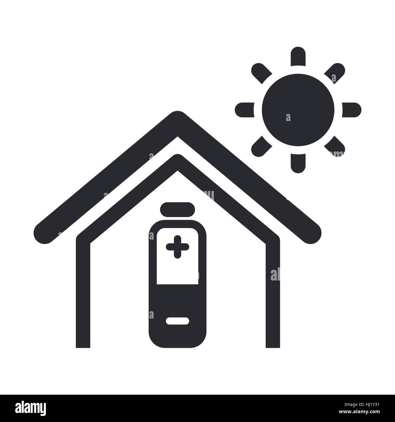 Vector illustration of single isolated solar energy home icon Stock ...