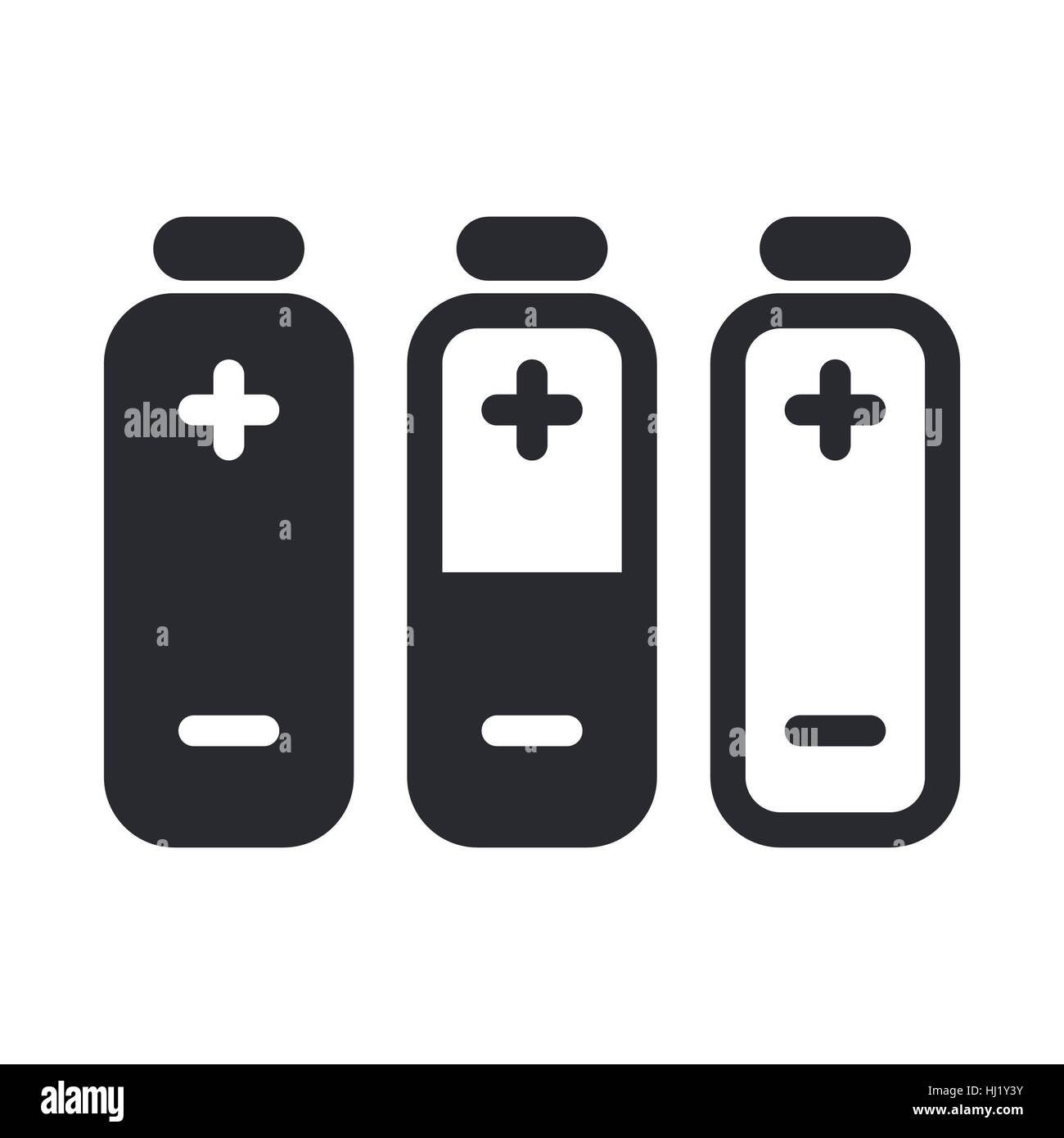 Vector illustration of single isolated battery autonomy icon Stock ...
