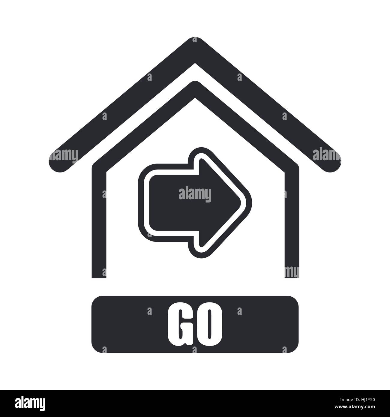 Vector illustration of single isolated go button icon Stock Photo - Alamy
