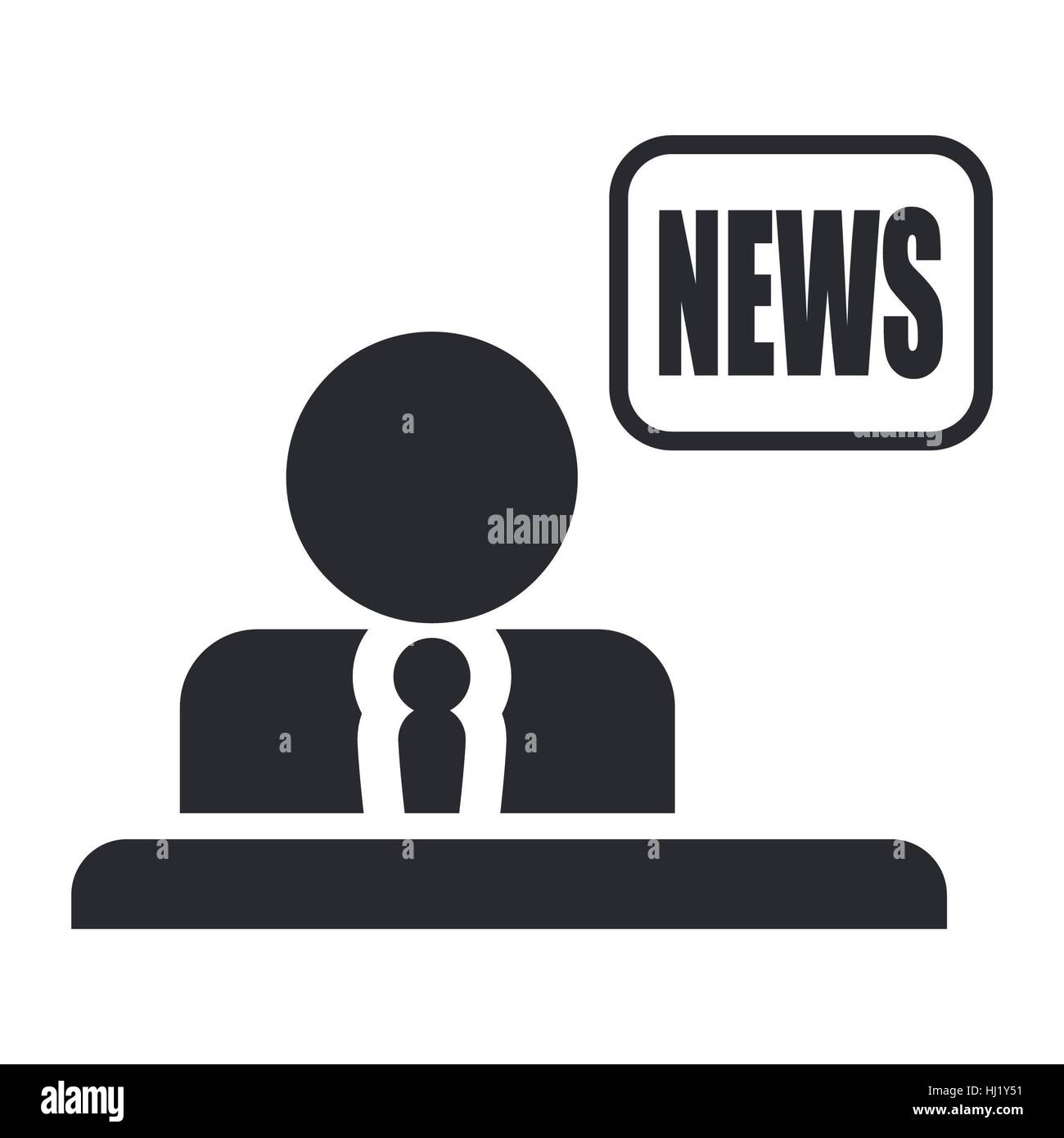 Vector illustration of single isolated news icon Stock Photo - Alamy