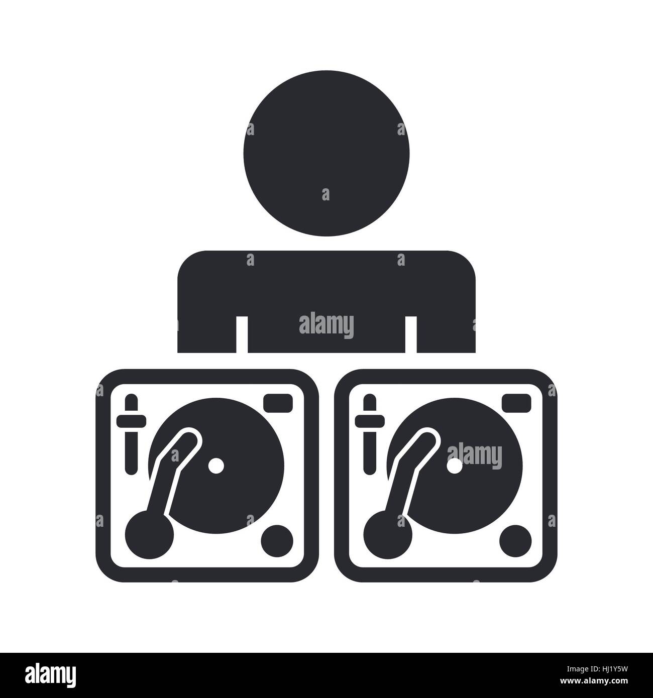 Vector illustration of single isolated dj icon Stock Photo - Alamy