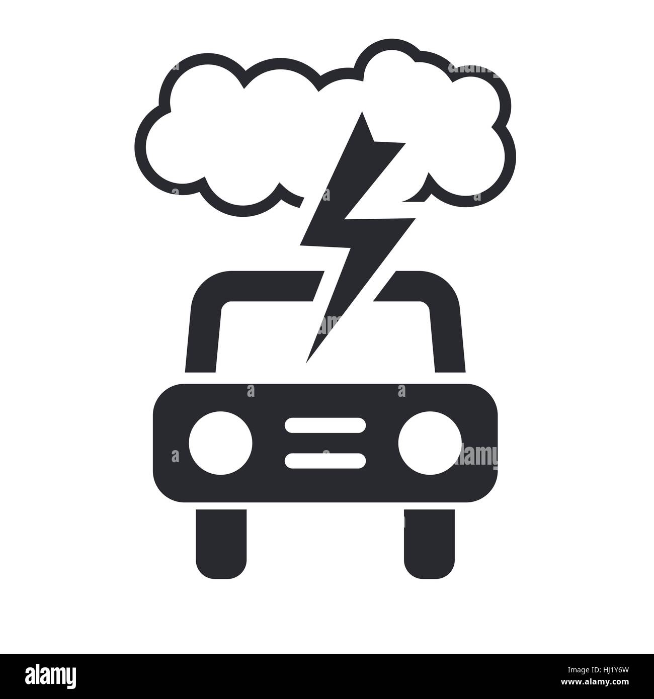 Vector illustration of single isolated car storm icon Stock Photo - Alamy