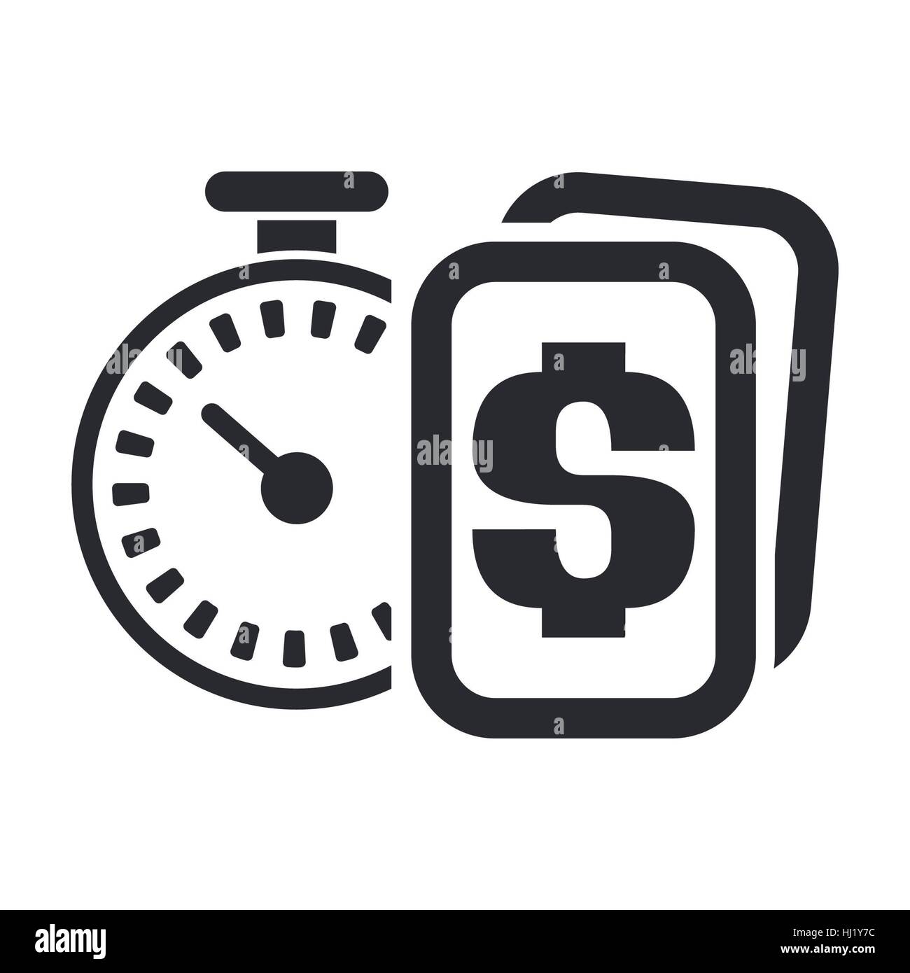 Vector illustration of single isolated time-money icon Stock Photo - Alamy