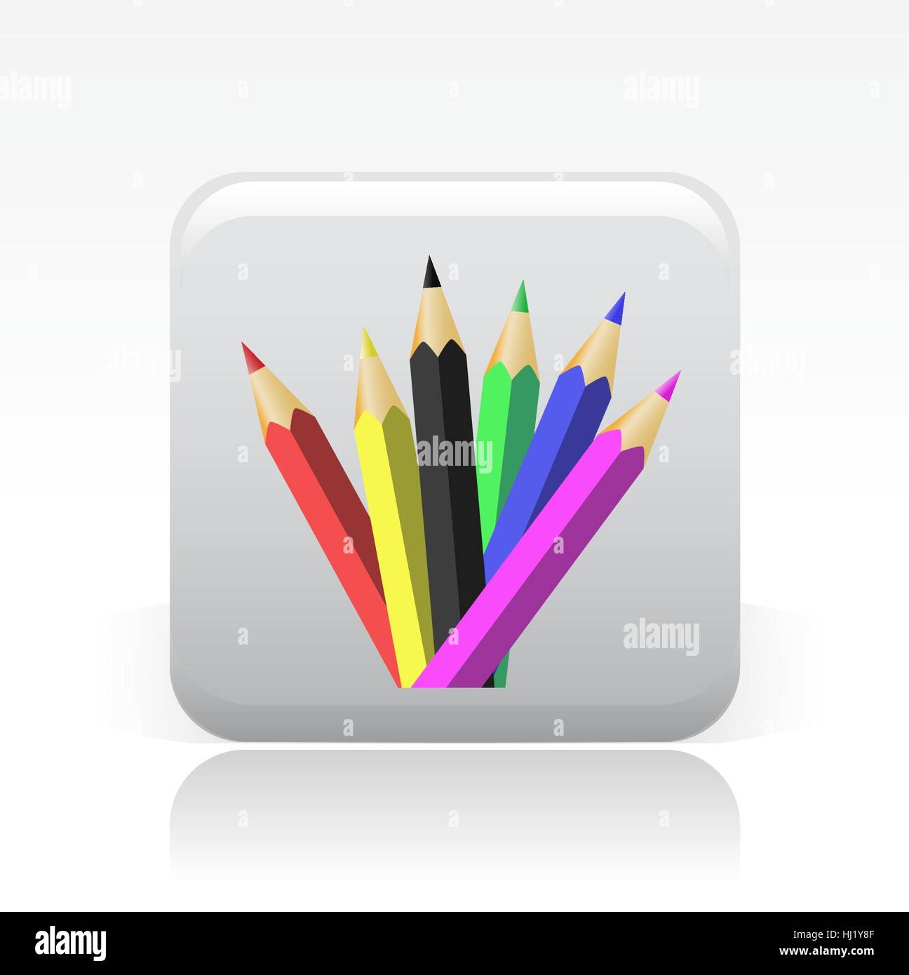 Vector illustration of single isolated colored pencil icon Stock Photo ...
