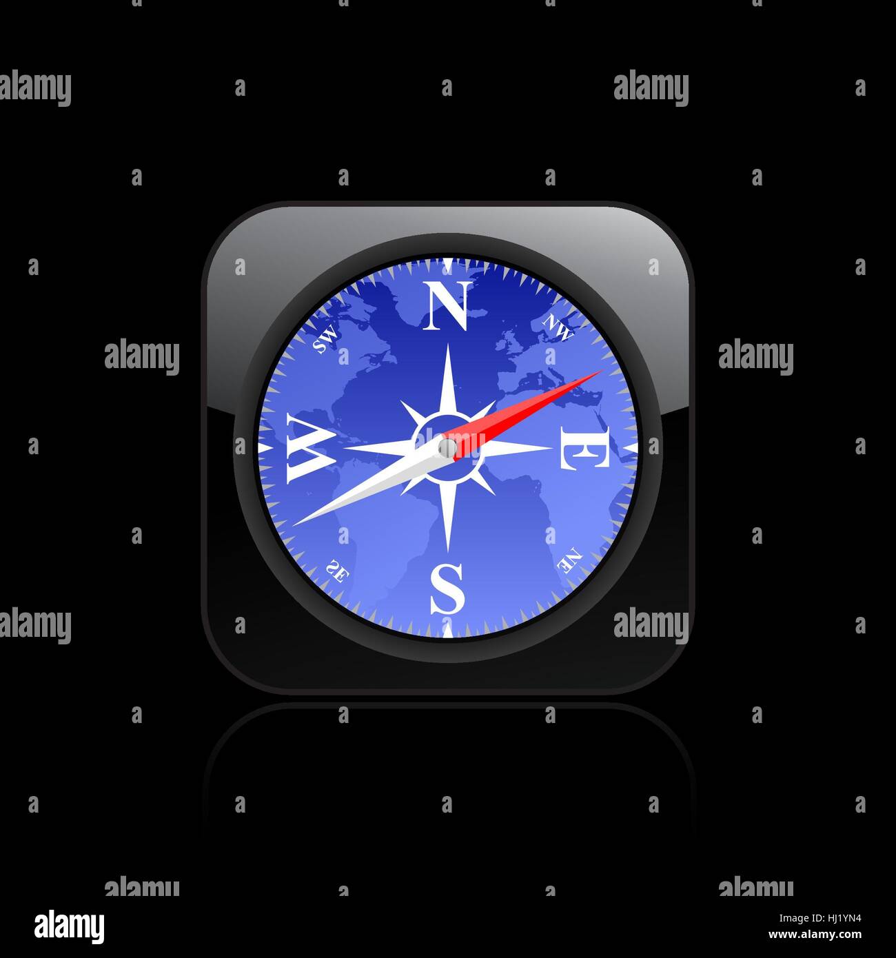 Vector illustration of single isolated compass icon Stock Photo - Alamy