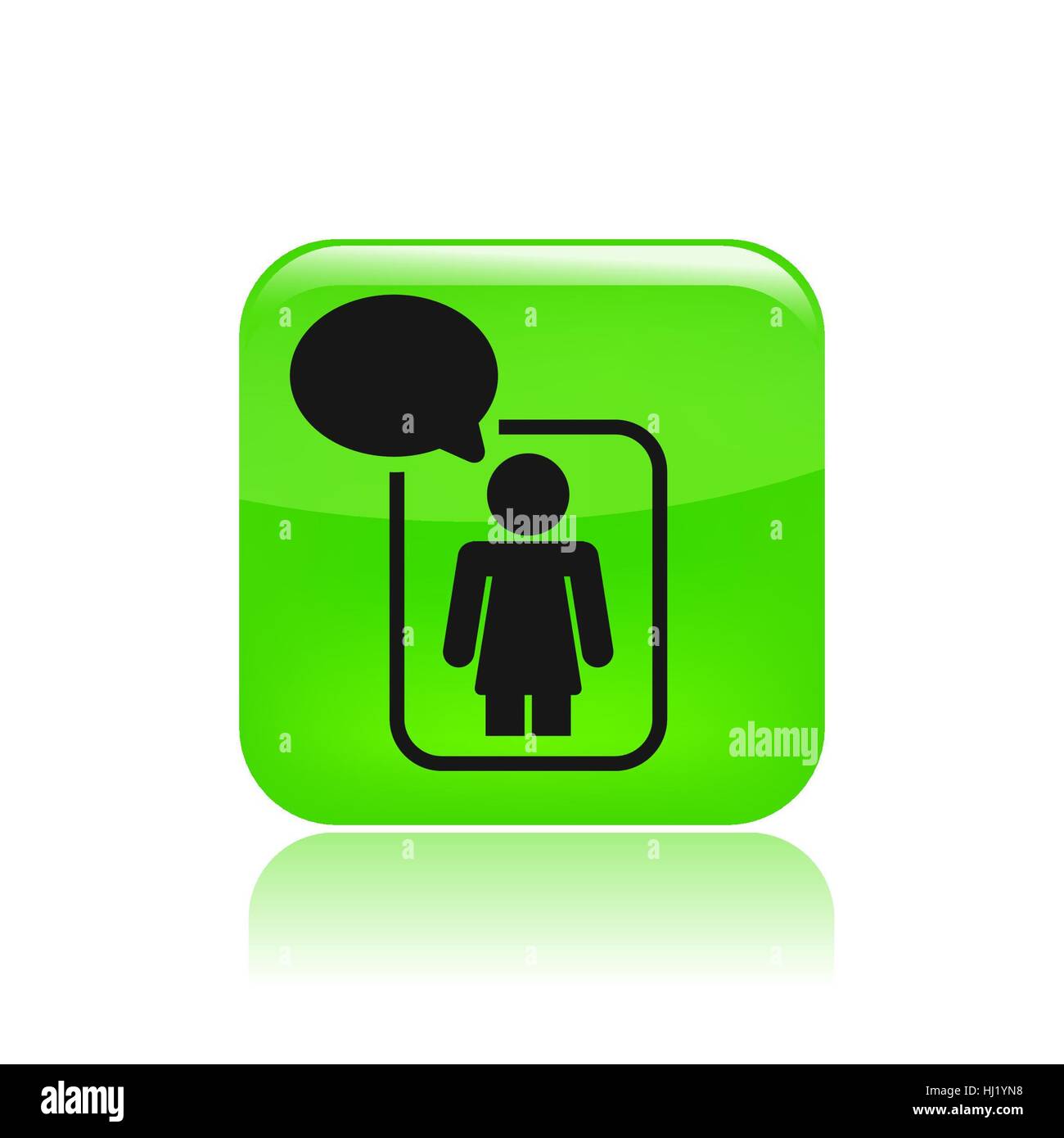 Vector illustration of single isolated chat girl icon Stock Photo - Alamy