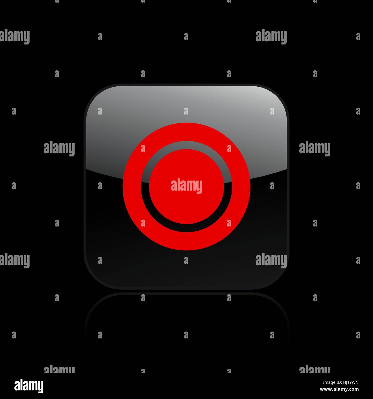 Vector illustration of single isolated recording button icon Stock ...
