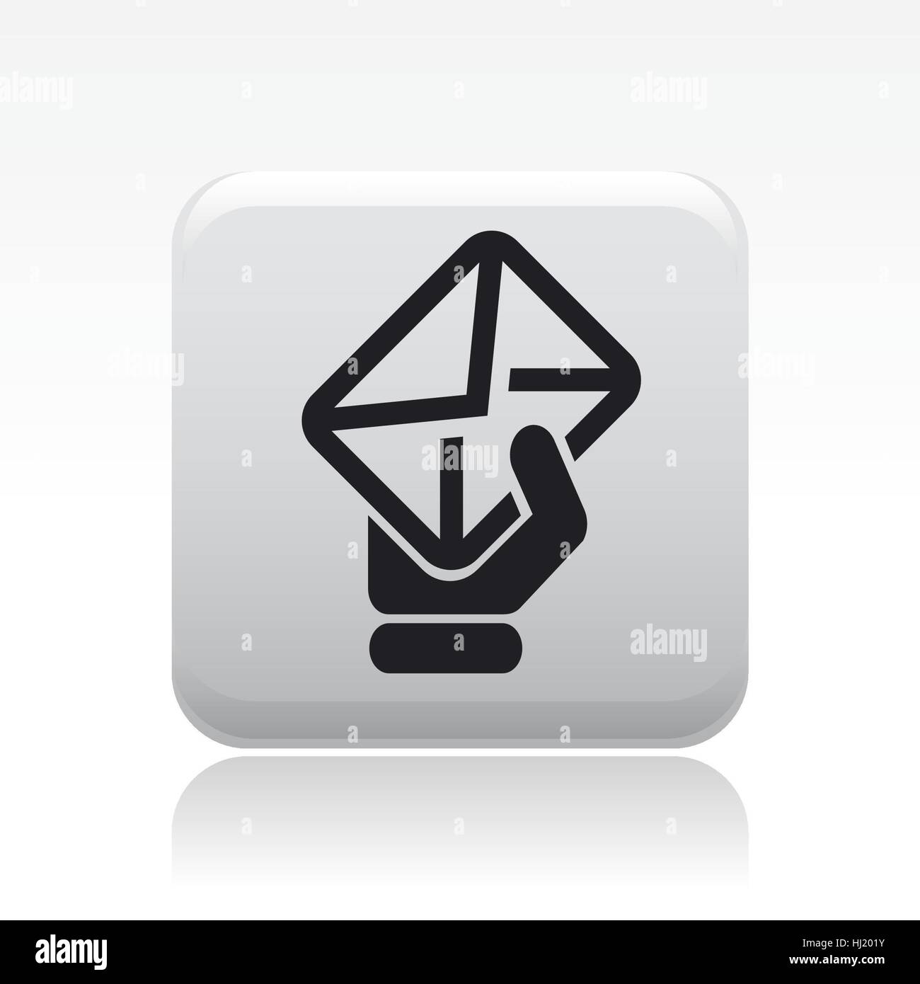 Vector illustration of single isolated mail hand icon Stock Photo - Alamy