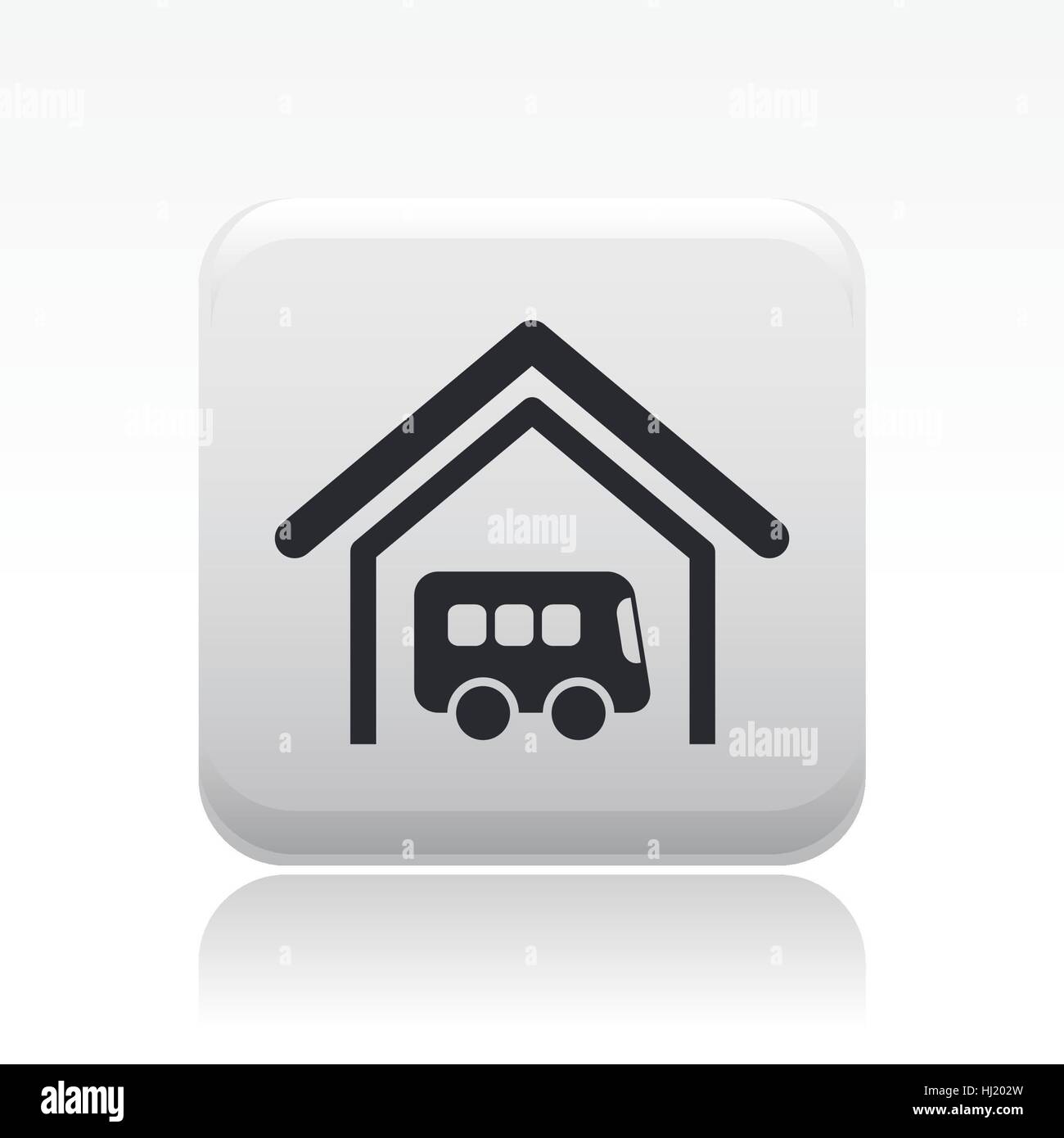 Vector illustration of single isolated bus station icon Stock Photo - Alamy