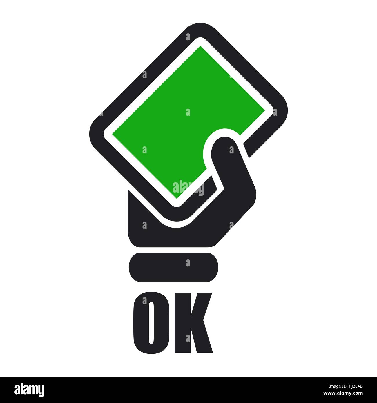 Vector illustration of single isolated ok icon Stock Photo - Alamy