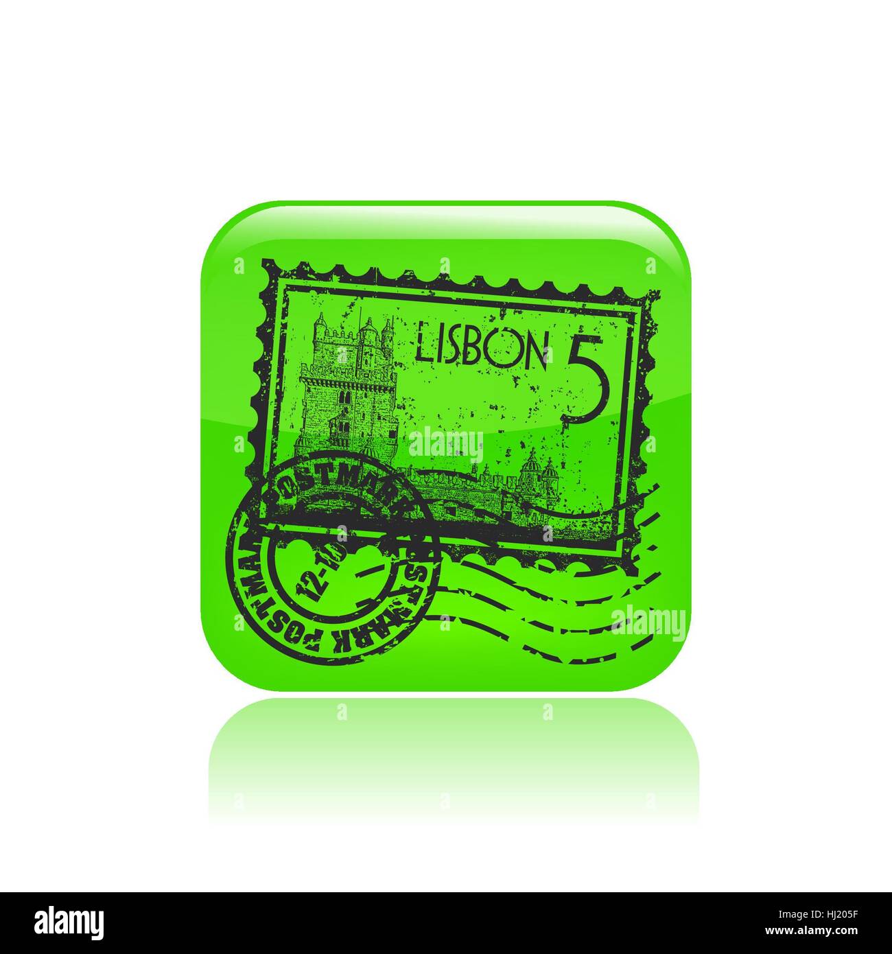 Vector illustration of single isolated Lisbon icon Stock Photo - Alamy