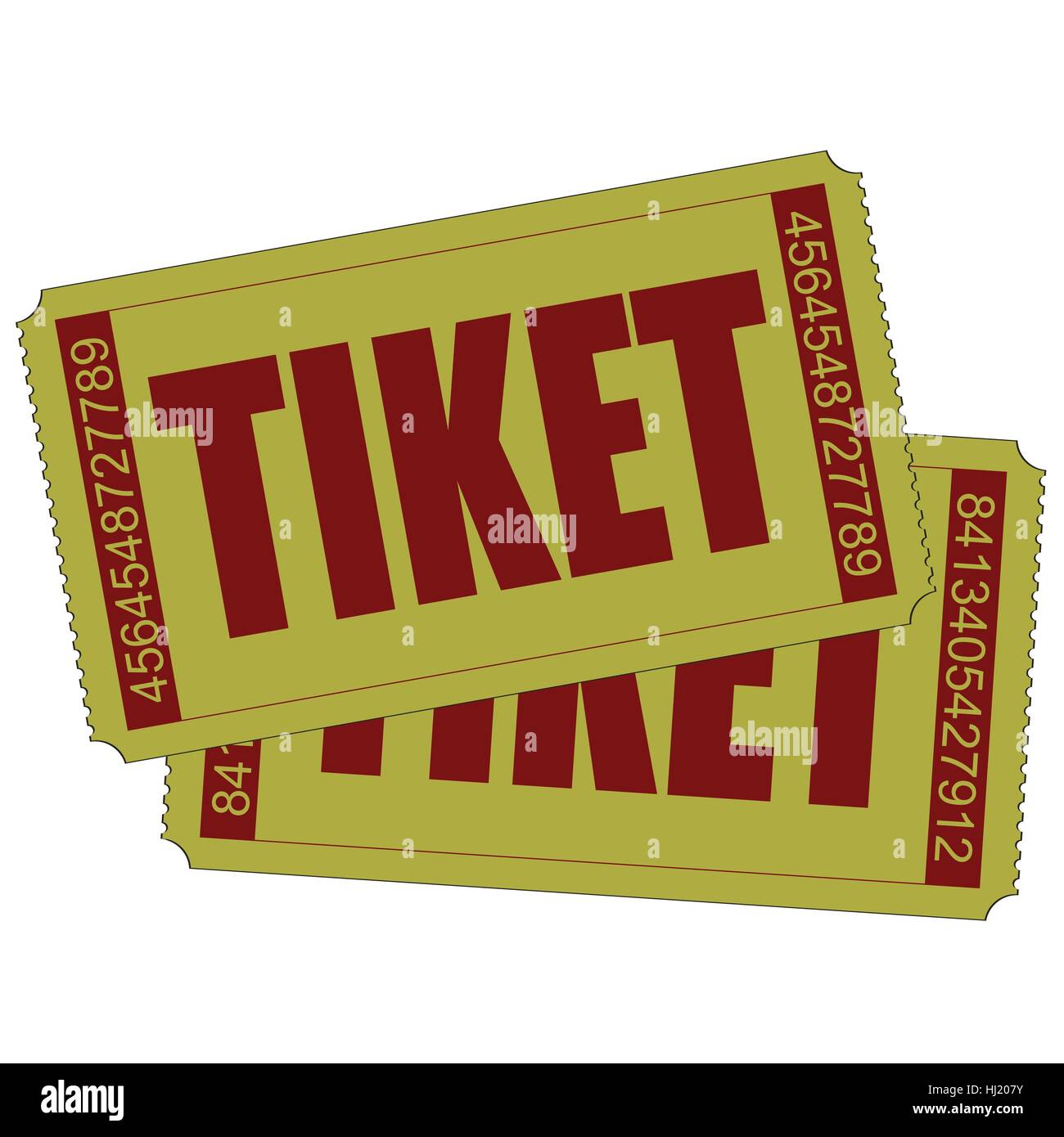 Vector illustration of two isolated tiket icon Stock Photo - Alamy