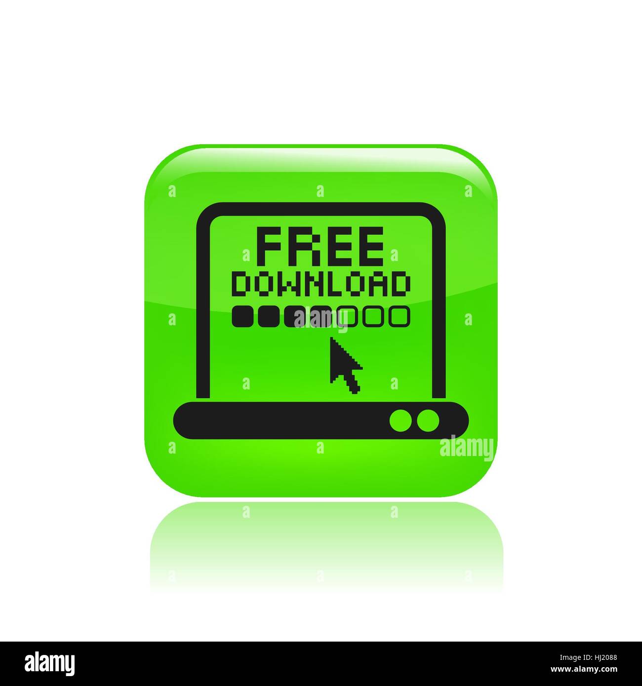 Vector illustration of single isolated download icon Stock Photo - Alamy