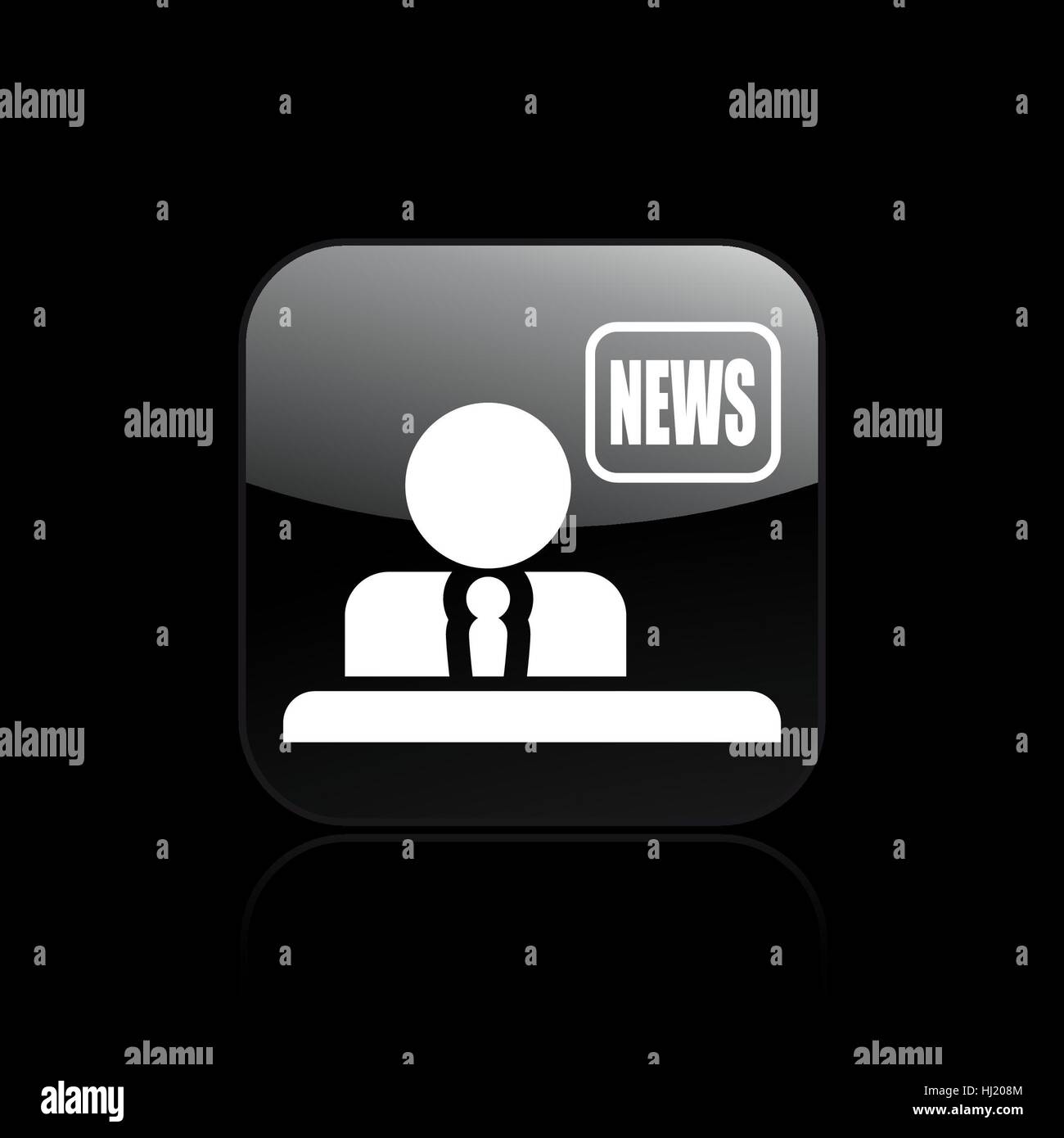 Vector illustration of single isolated tv news icon Stock Photo - Alamy