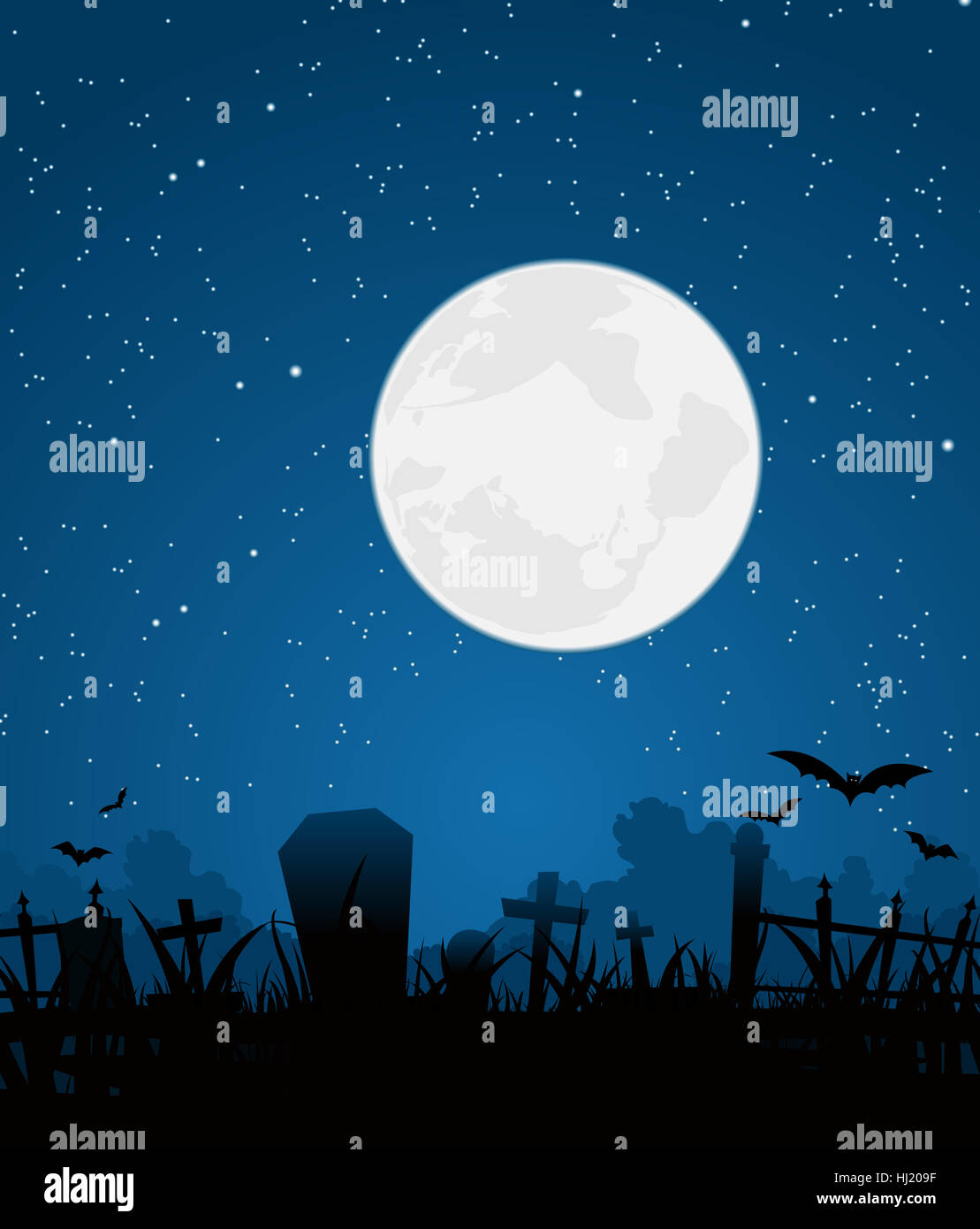 night, nighttime, cross, moon, scary, halloween, spooky, bat, stars ...