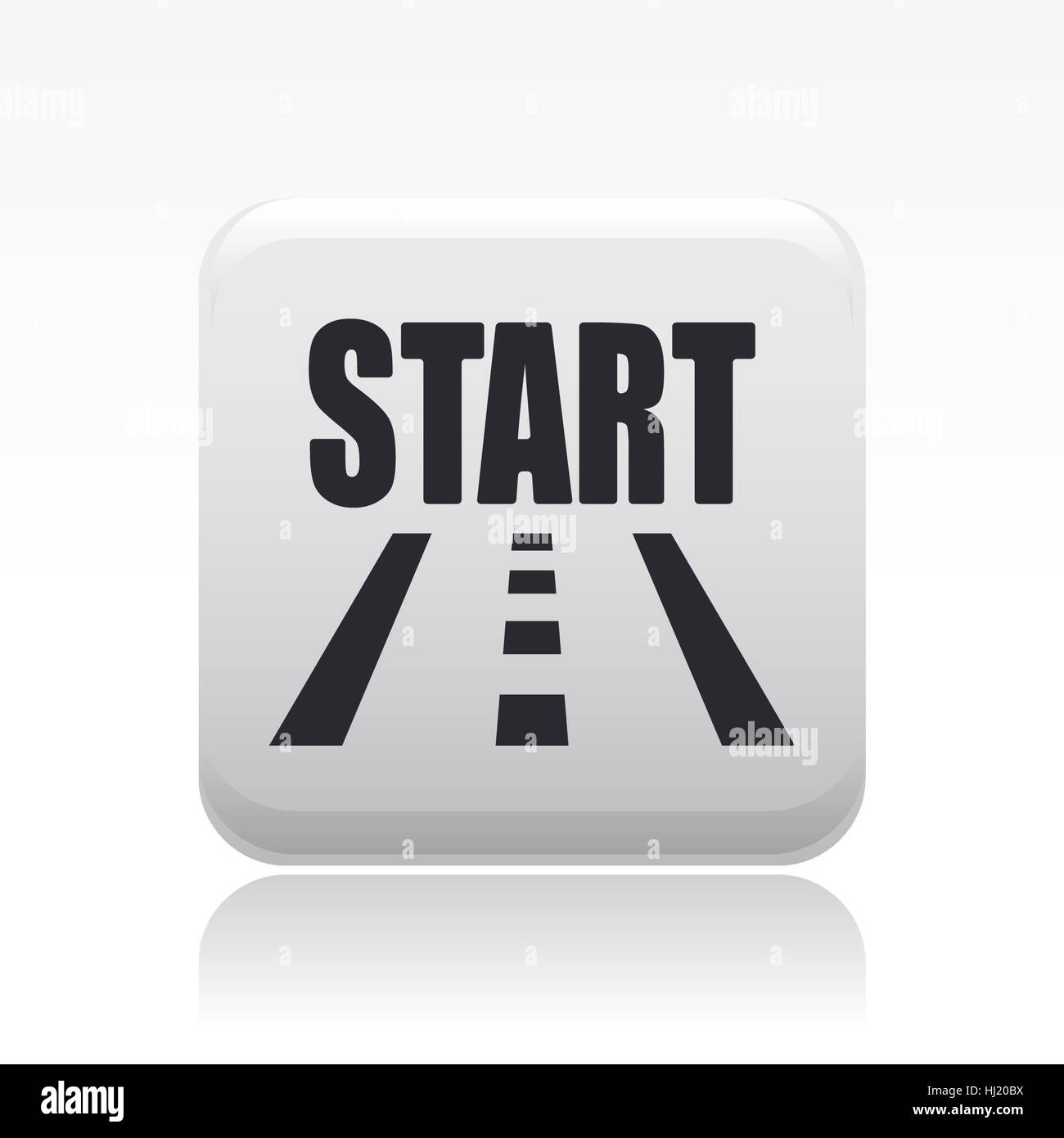 Vector illustration of single isolated start road icon Stock Photo - Alamy