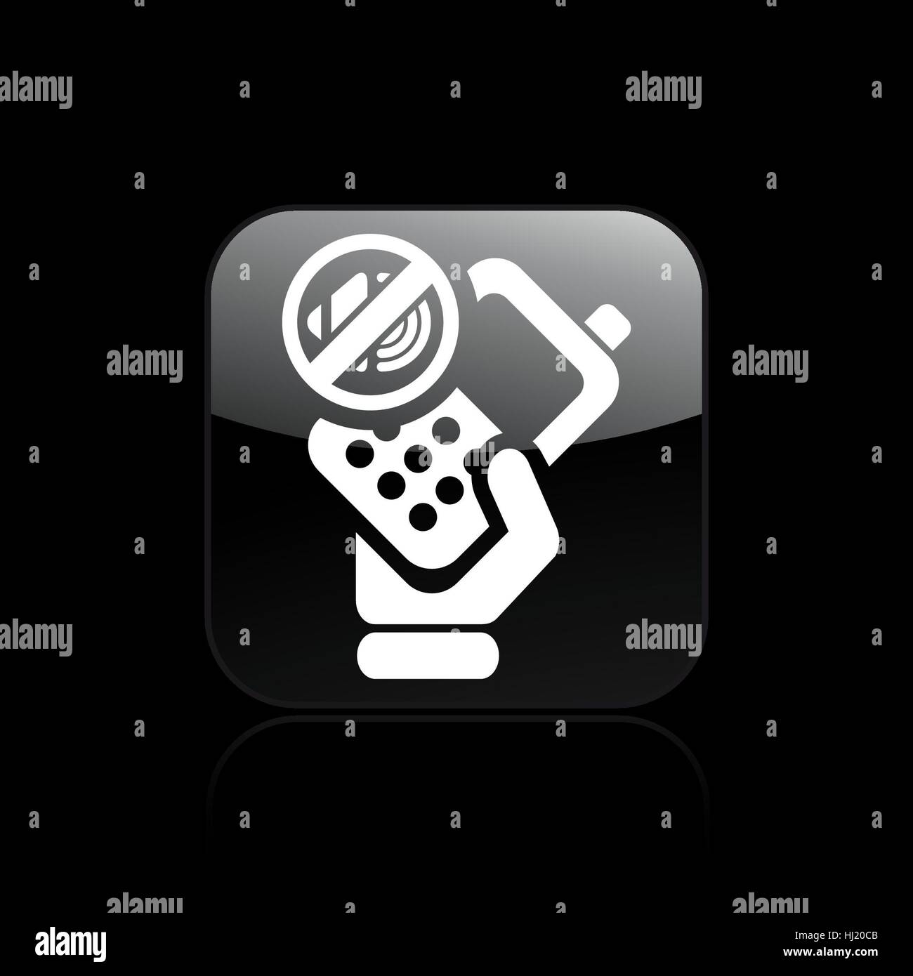 Vector illustration of single isolated phone mute icon Stock Photo - Alamy