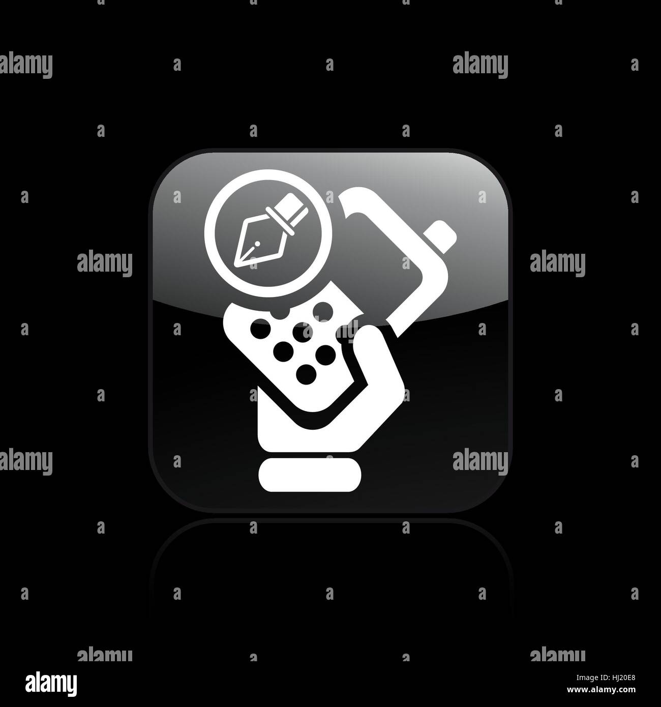 Vector illustration of single isolated drawing phone icon Stock Photo ...