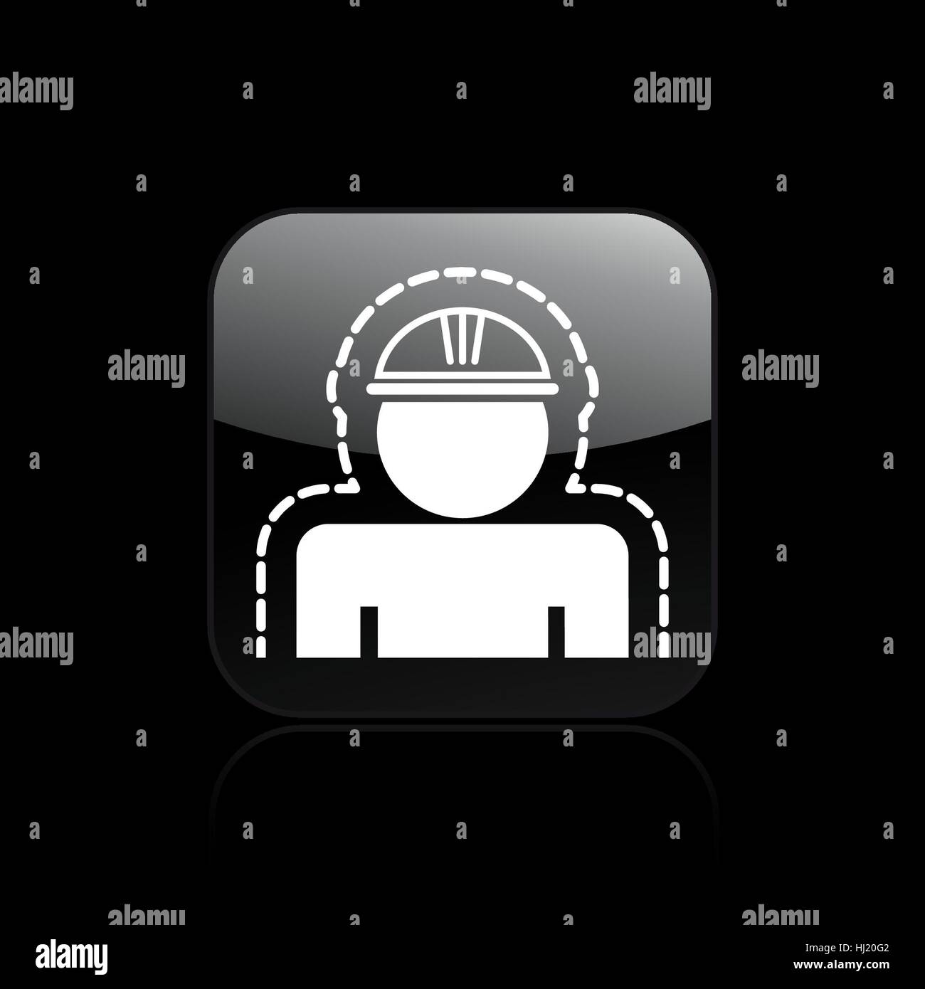 Vector illustration of single isolated worker icon Stock Photo - Alamy