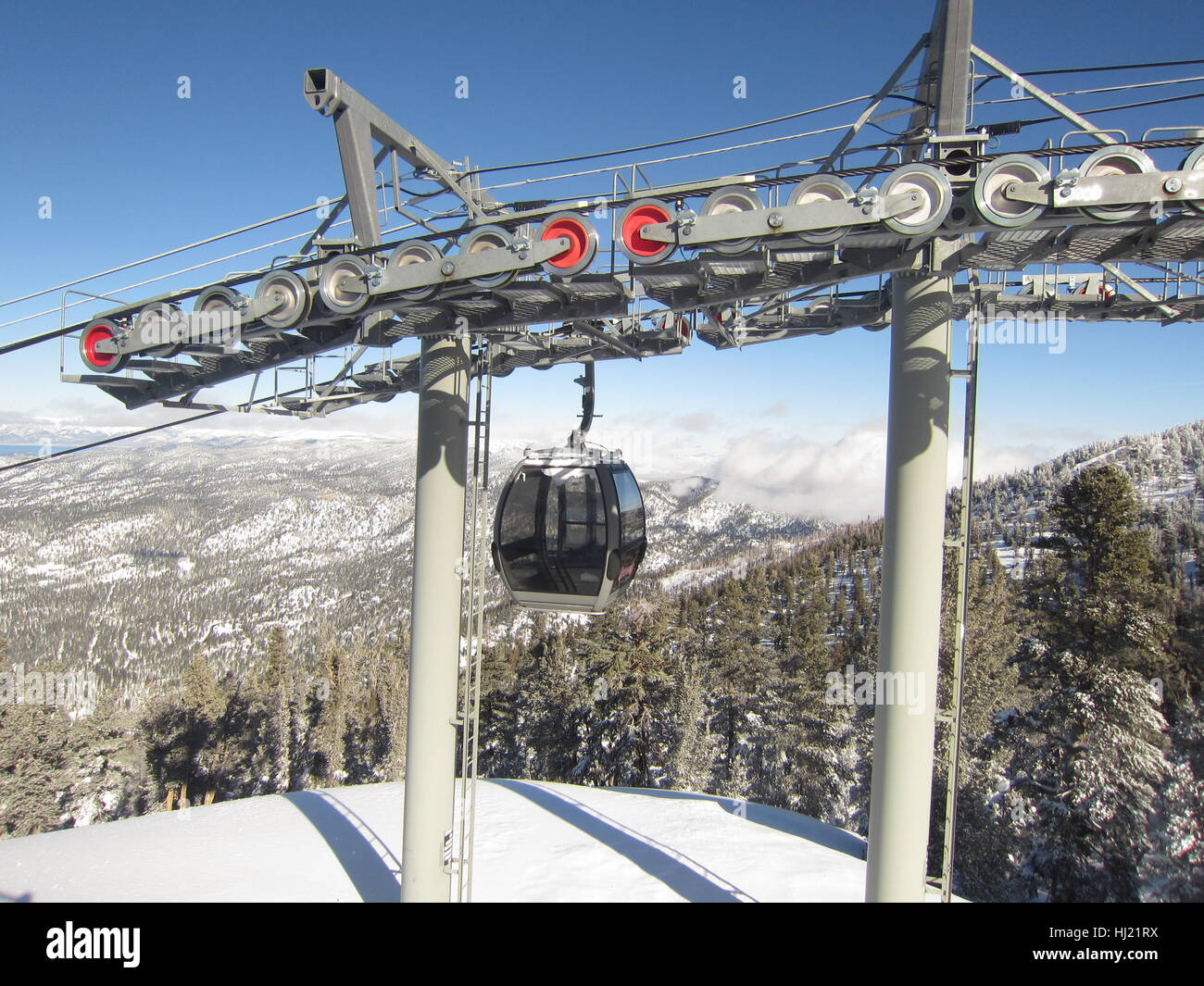 winter, california, mountain railway, snow, mountain, blue, elevator ...