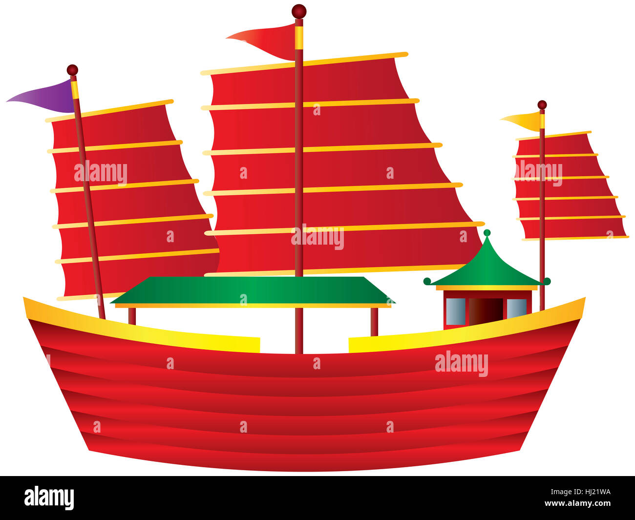 Junk boat china drawing hi-res stock photography and images - Alamy