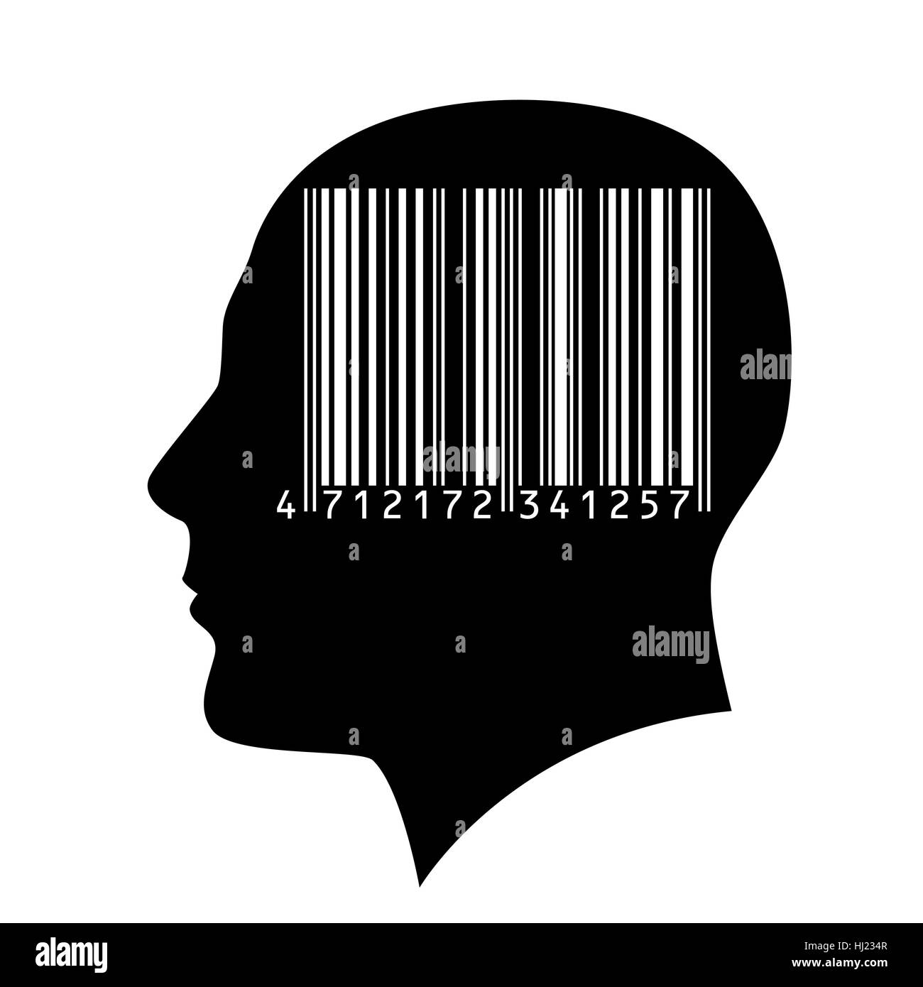 Person silhouette barcode Cut Out Stock Images & Pictures - Alamy