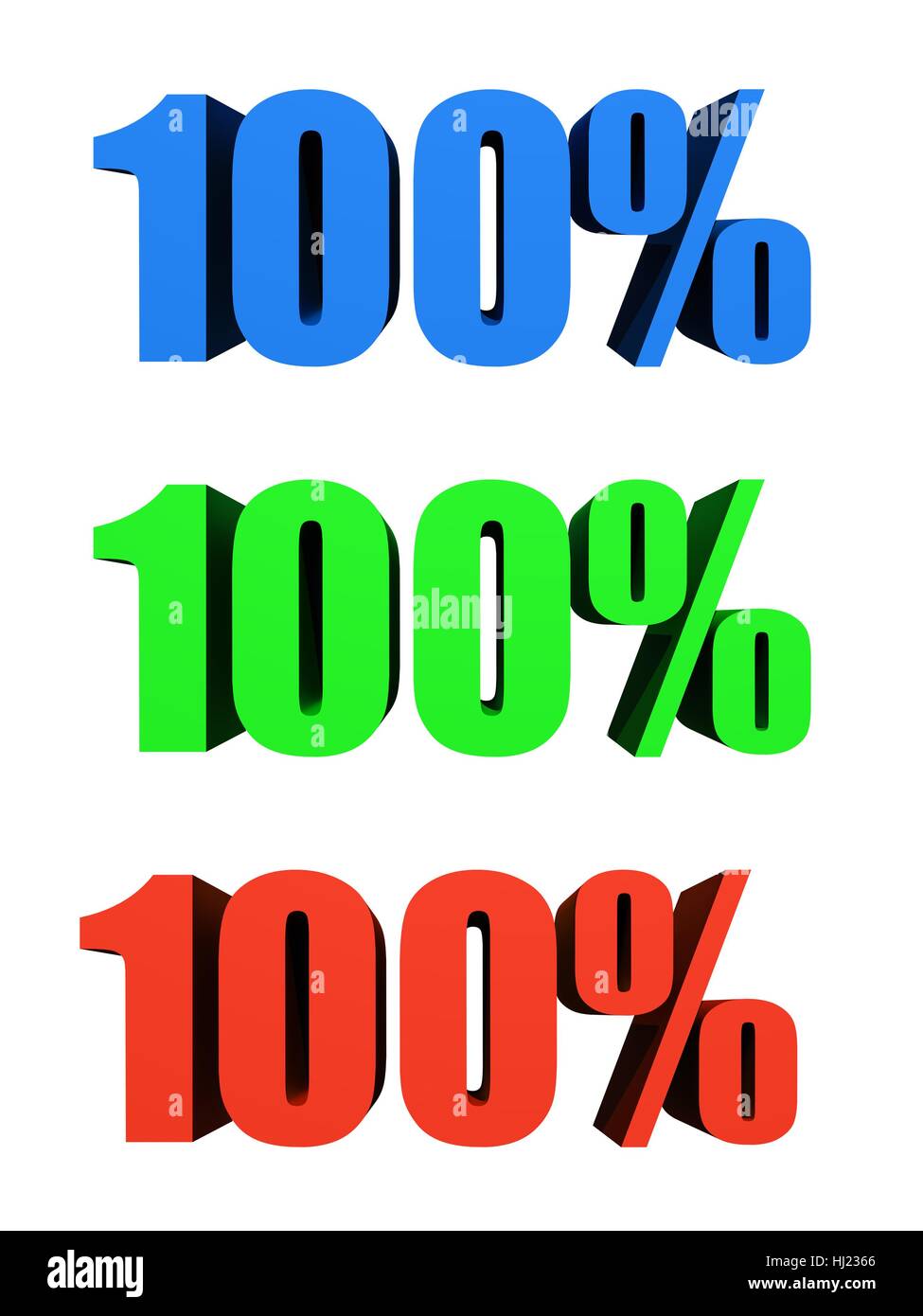 3D one hundred percent illustration on a white background Stock Photo ...