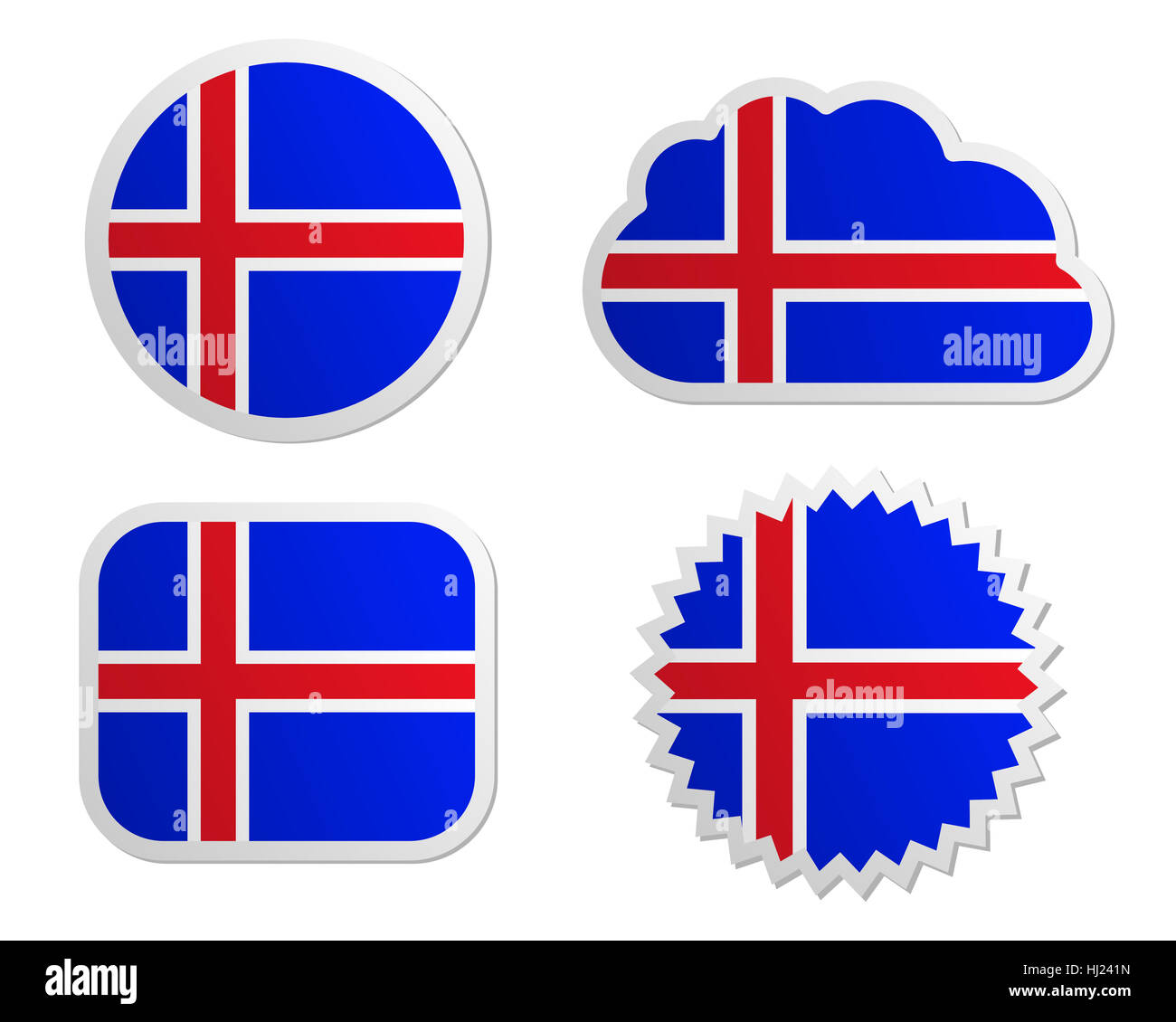 iceland flag sticker Stock Photo - Alamy