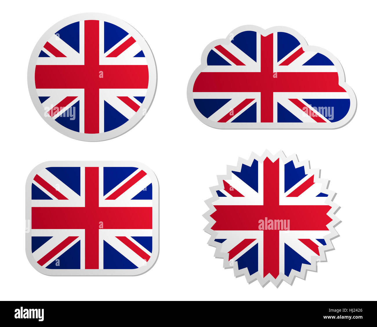uk flag sticker Stock Photo - Alamy