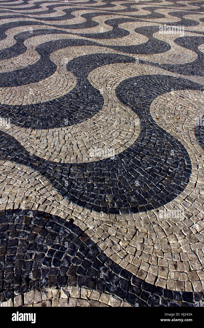 stone, pavement, portugal, brazil, sidewalk, lisbon, beautiful ...
