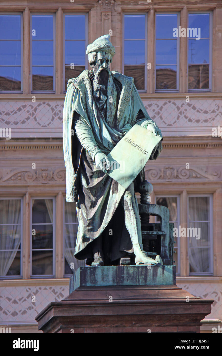 monument, letterpress, strasbourg, monument, statue, france, alsace ...