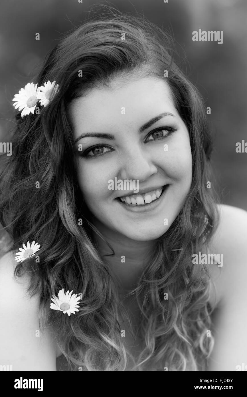 Woman laughs camera Black and White Stock Photos & Images - Alamy