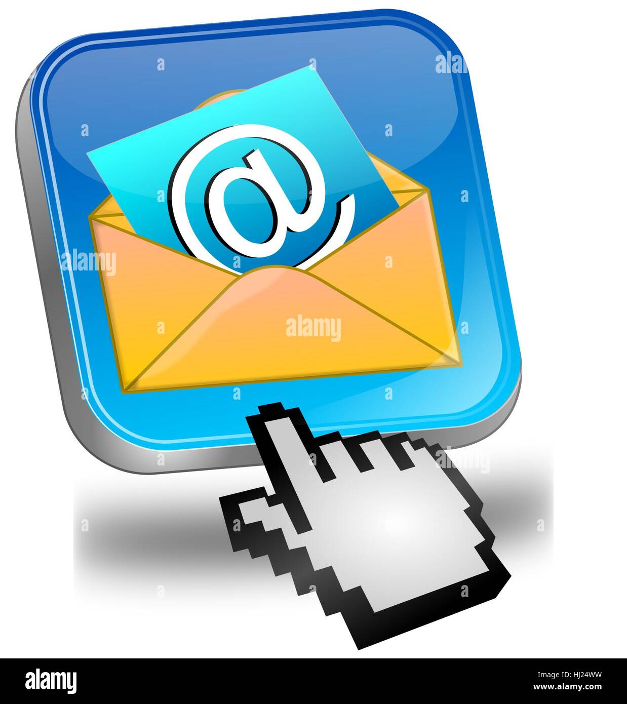 email button with cursor Stock Photo - Alamy