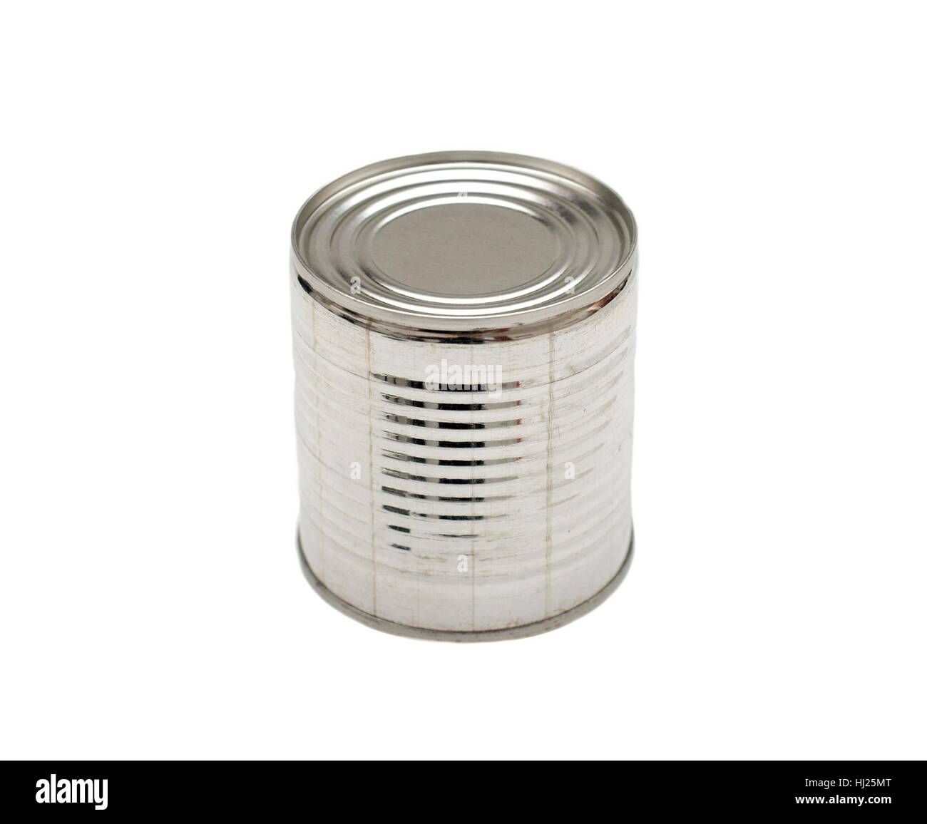 Metal tin isolated on white background Stock Photo - Alamy