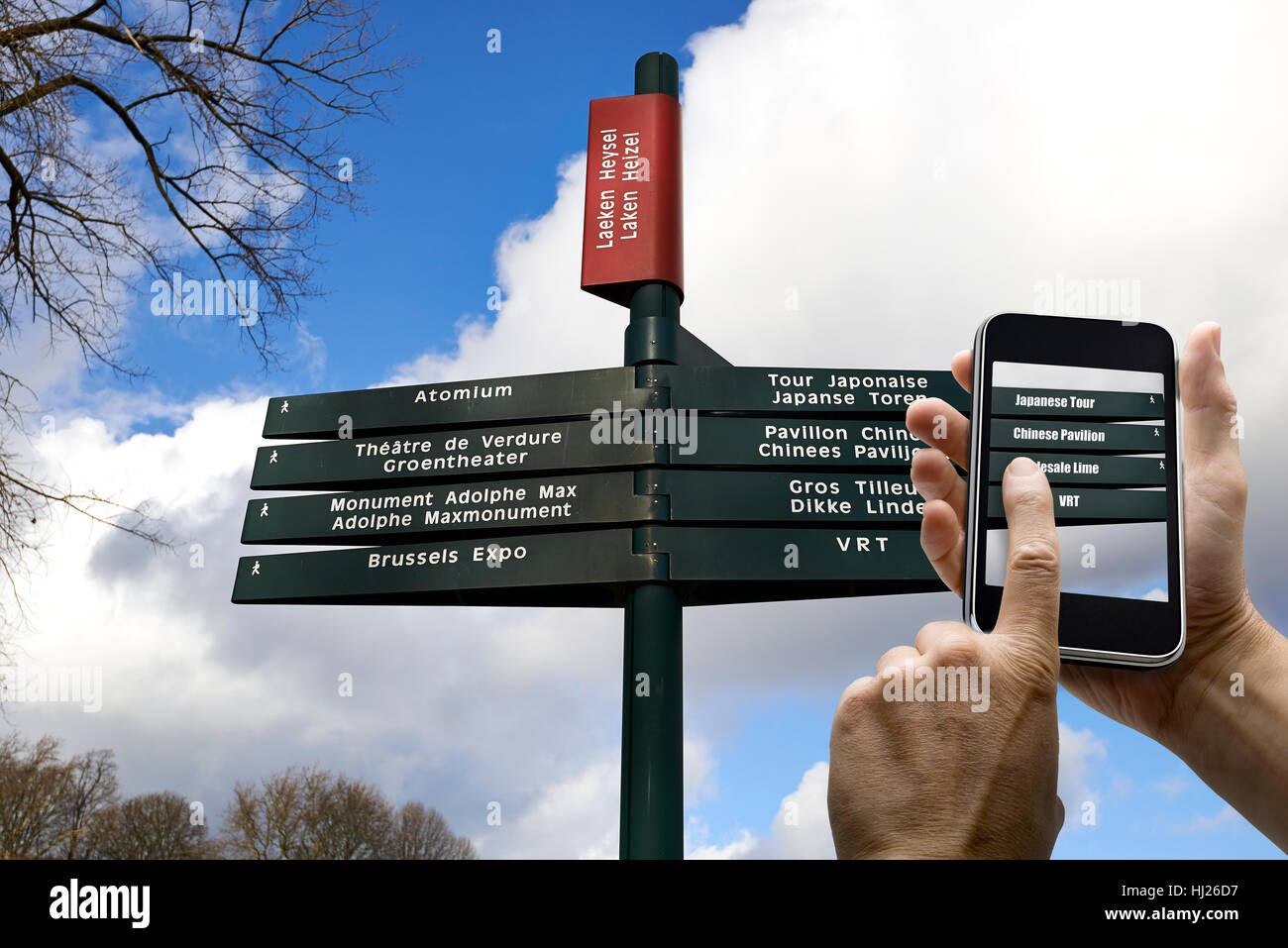 People using augmented reality apps to translate different languages ...