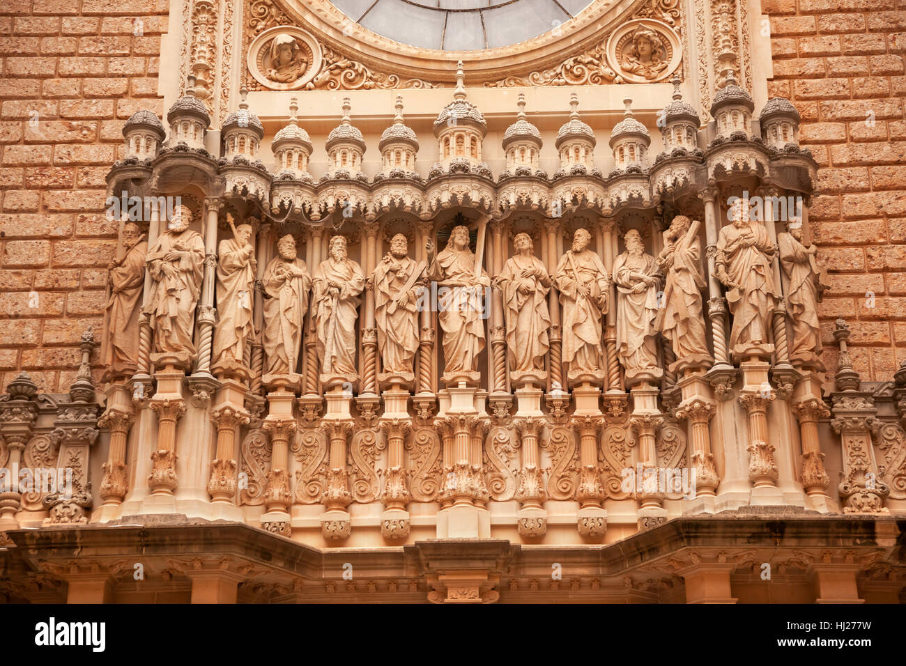 religion, spain, facade, monastery, montserrat, statues, jesus, travel ...