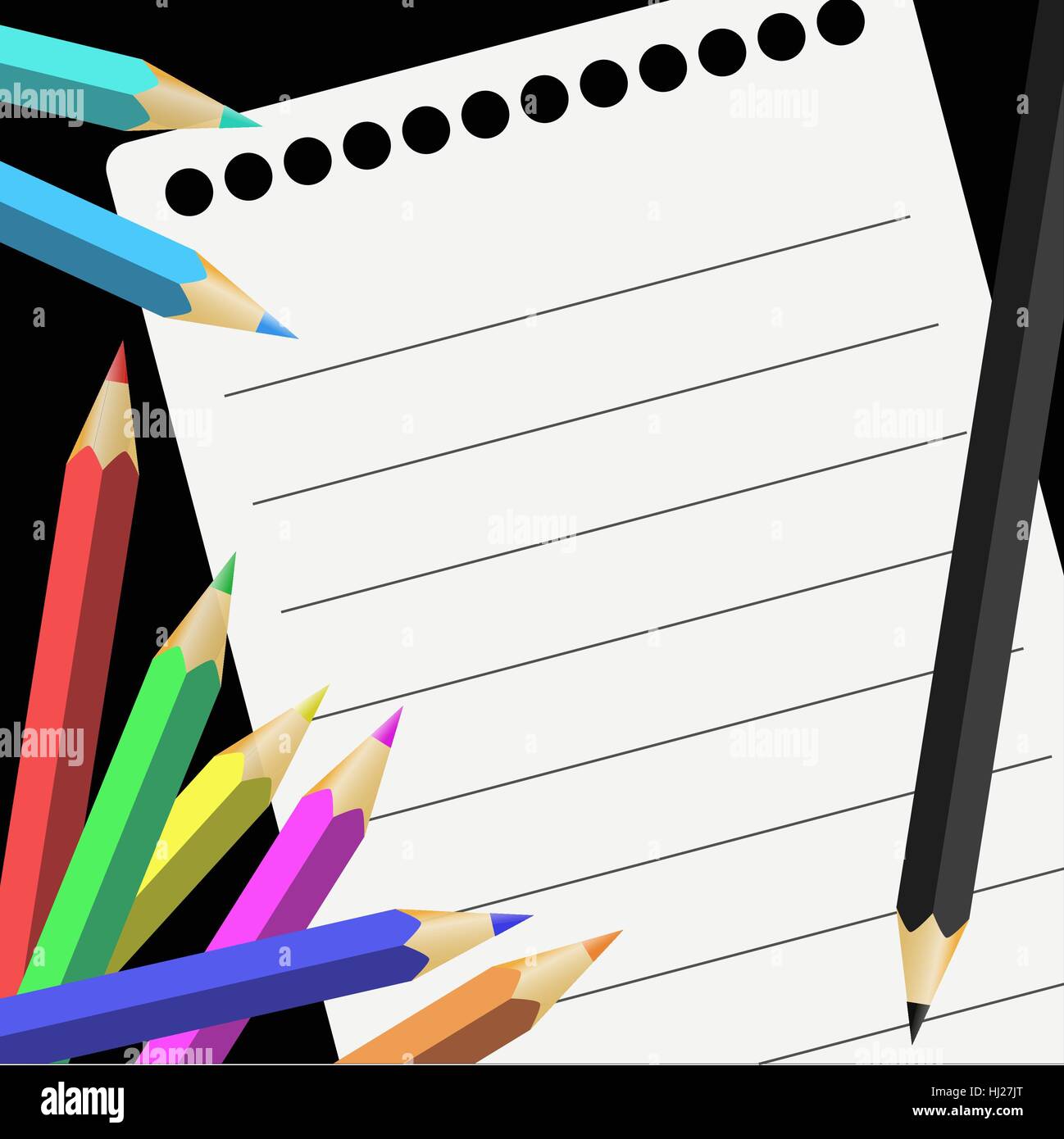 Vector illustration of single isolated colored pencil icon Stock Photo ...